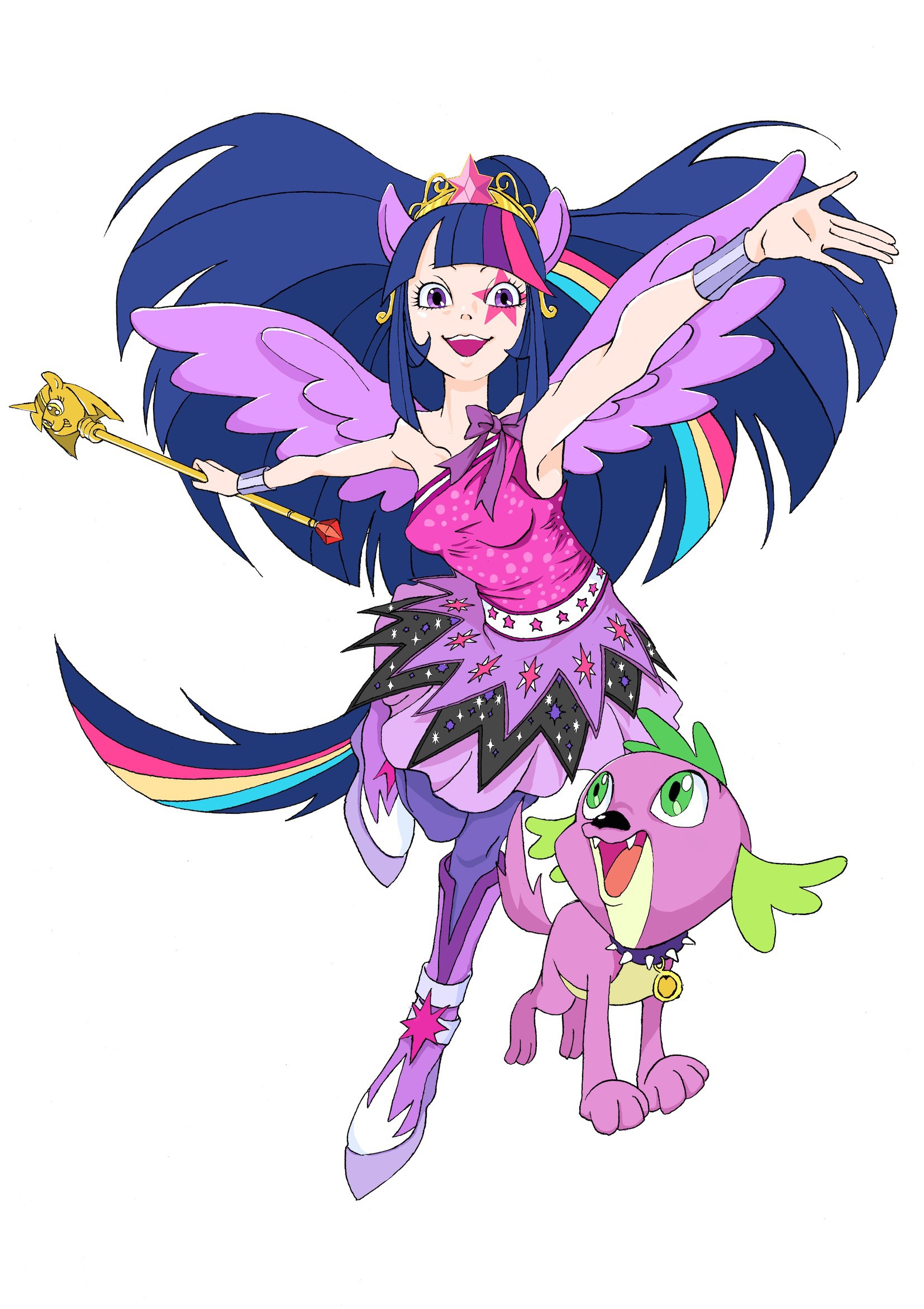 #923561 - safe, artist:ddd1983, artist:shu-ichi, spike, twilight ...