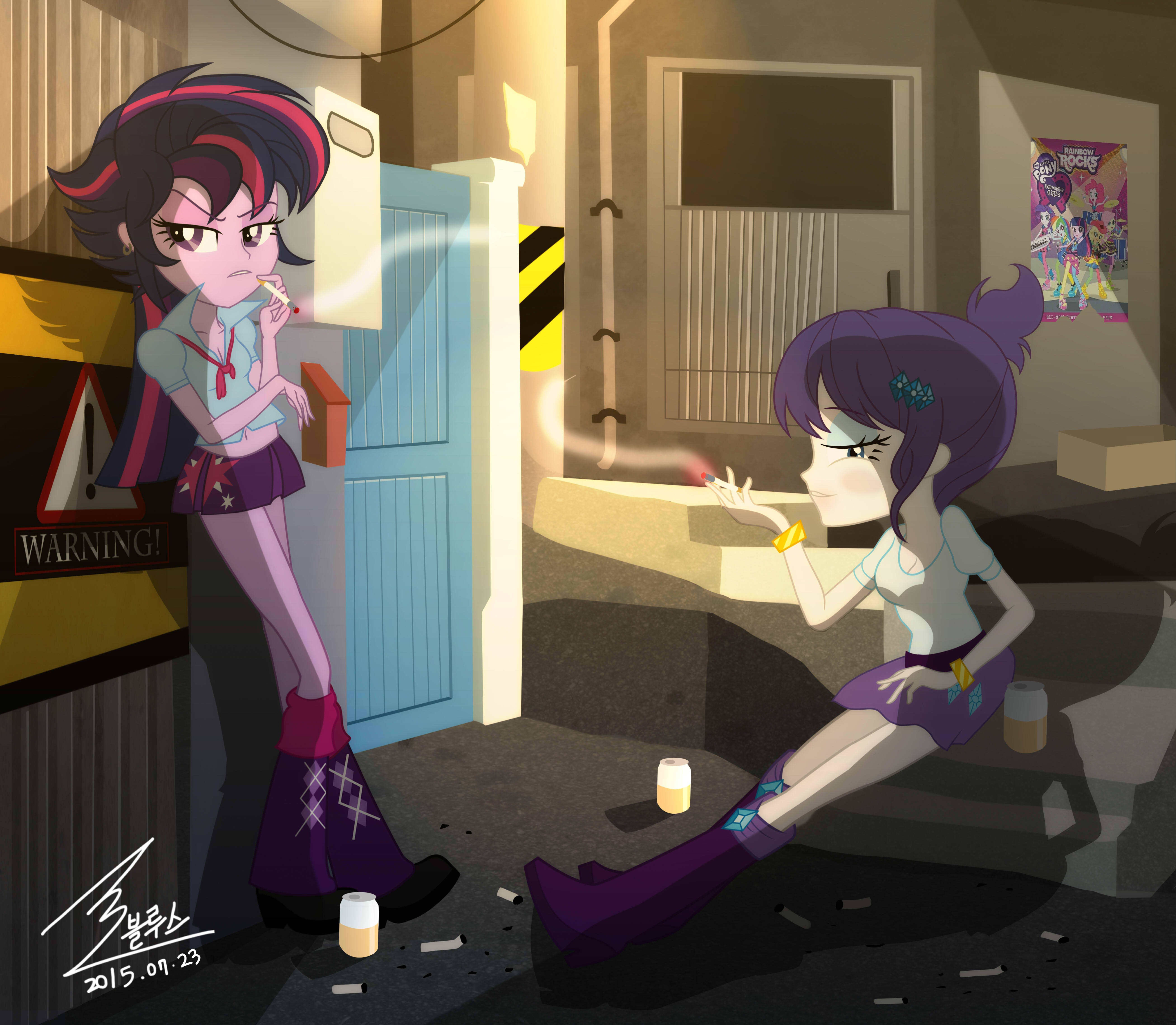 #941959 - safe, artist:bluse, edit, rarity, twilight sparkle, equestria ...