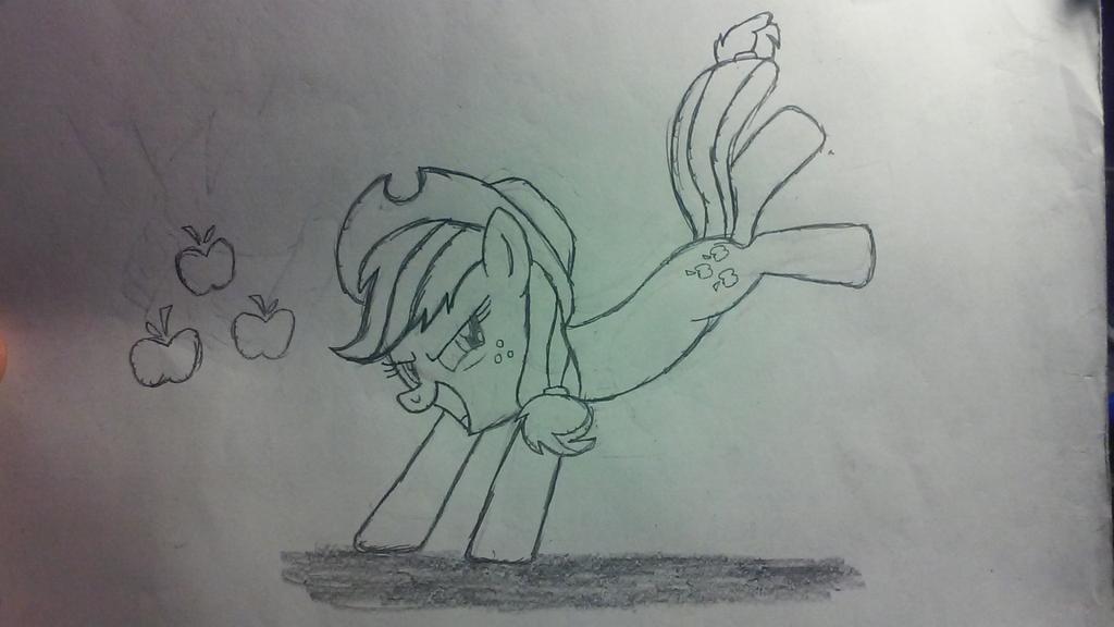 #932809 - safe, artist:deon miller, applejack, g4, female, monochrome ...