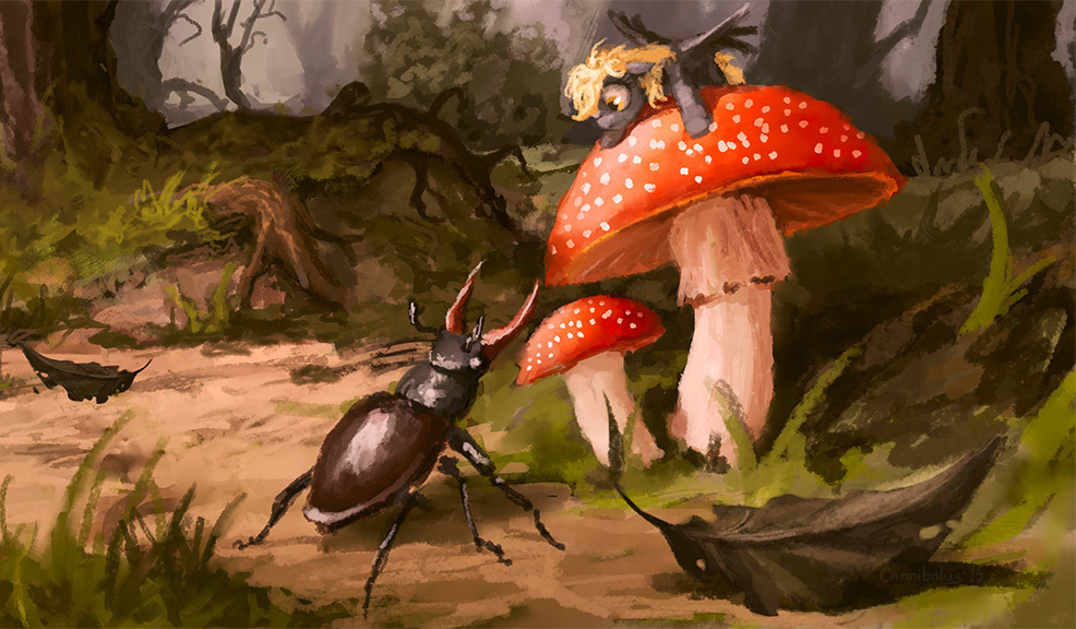 #948163 - safe, artist:cannibalus, derpy hooves, beetle, insect ...