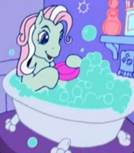 #966917 - safe, screencap, minty, pony, a charming birthday, g3, bath ...