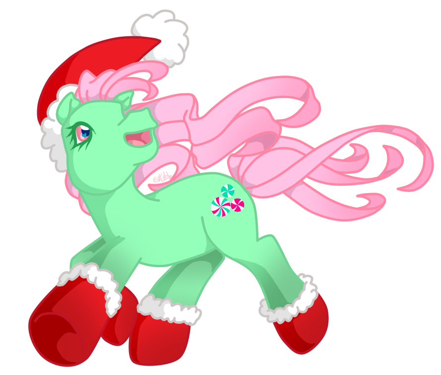 #953993 - safe, artist:prettywitchdoremi, minty, g3, christmas, clothes ...