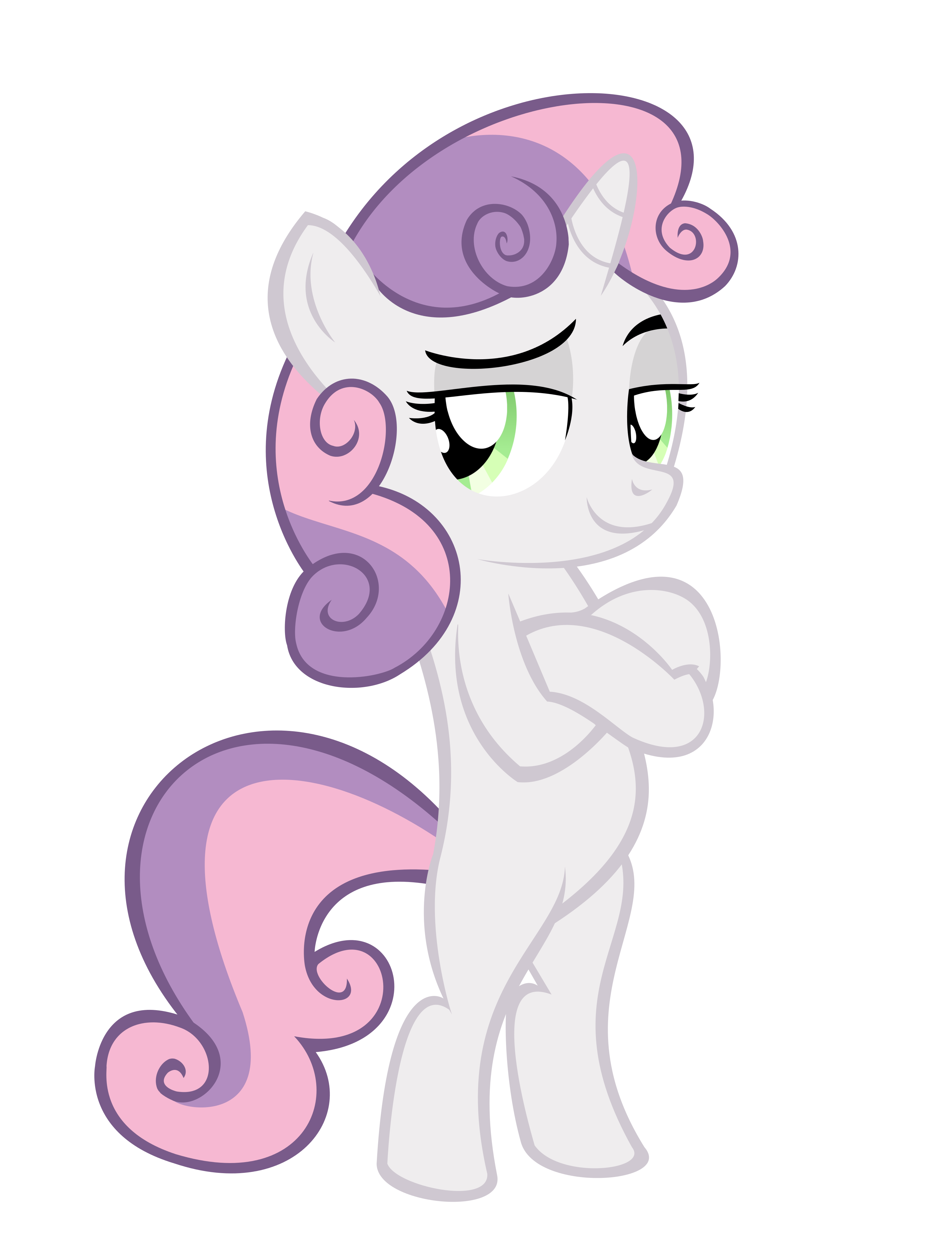 #981393 - safe, artist:kuren247, sweetie belle, pony, bipedal, crossed ...