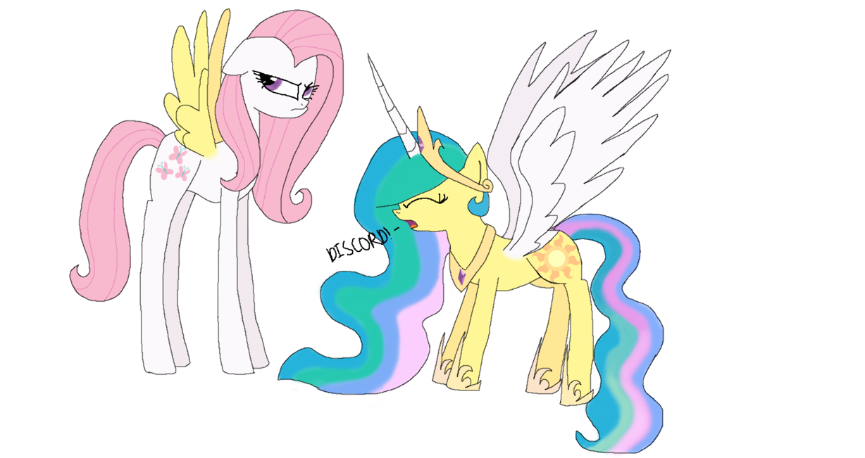 #986936 - safe, artist:hippityhoppity28, fluttershy, princess celestia ...