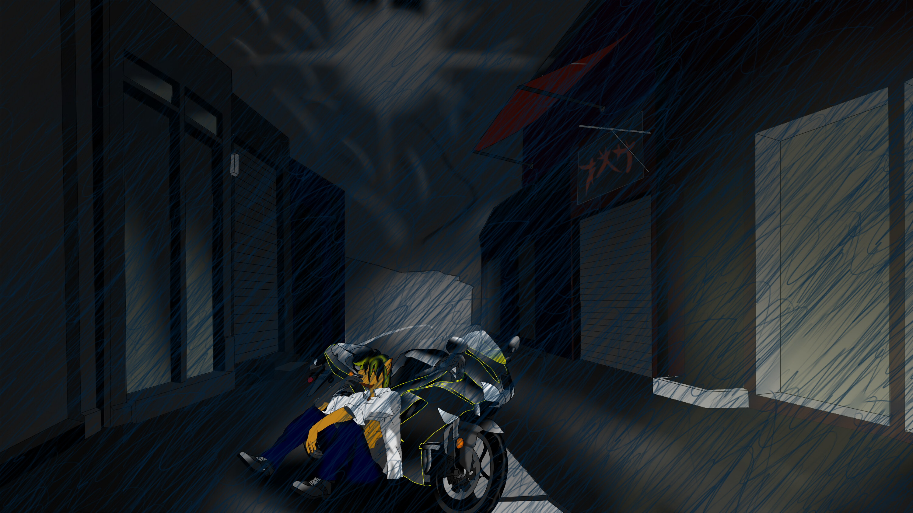 #988389 - safe, artist:prats1983, oc, oc only, anthro, motorcycle, solo ...