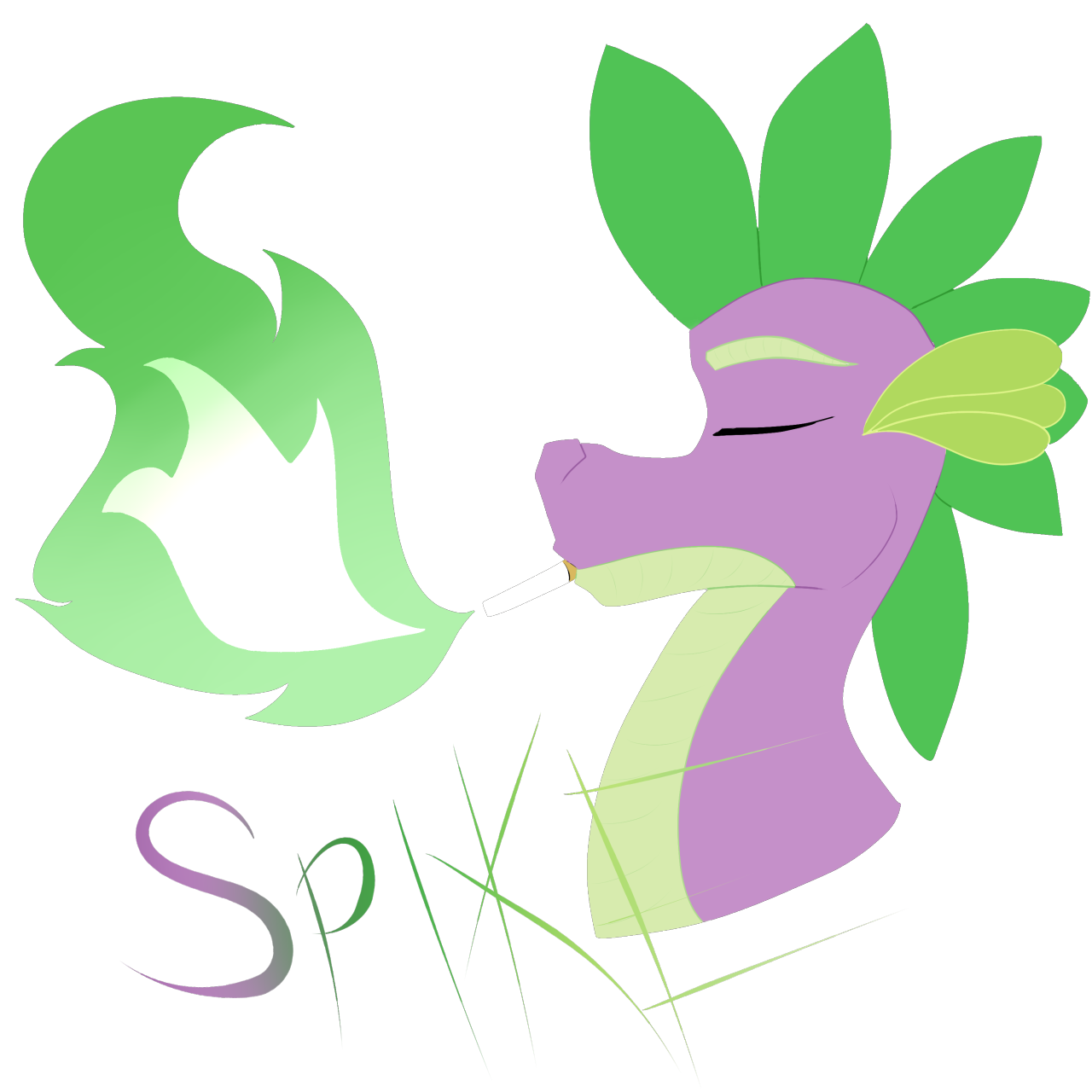 #975894 - safe, artist:php37, spike, dragon, adult spike, cigarette ...