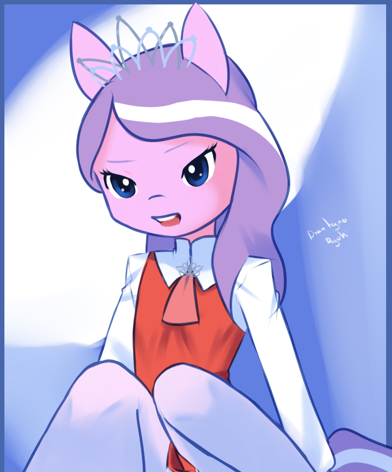 #1073342 - safe, artist:drantyno, diamond tiara, earth pony, anthro, g4 ...