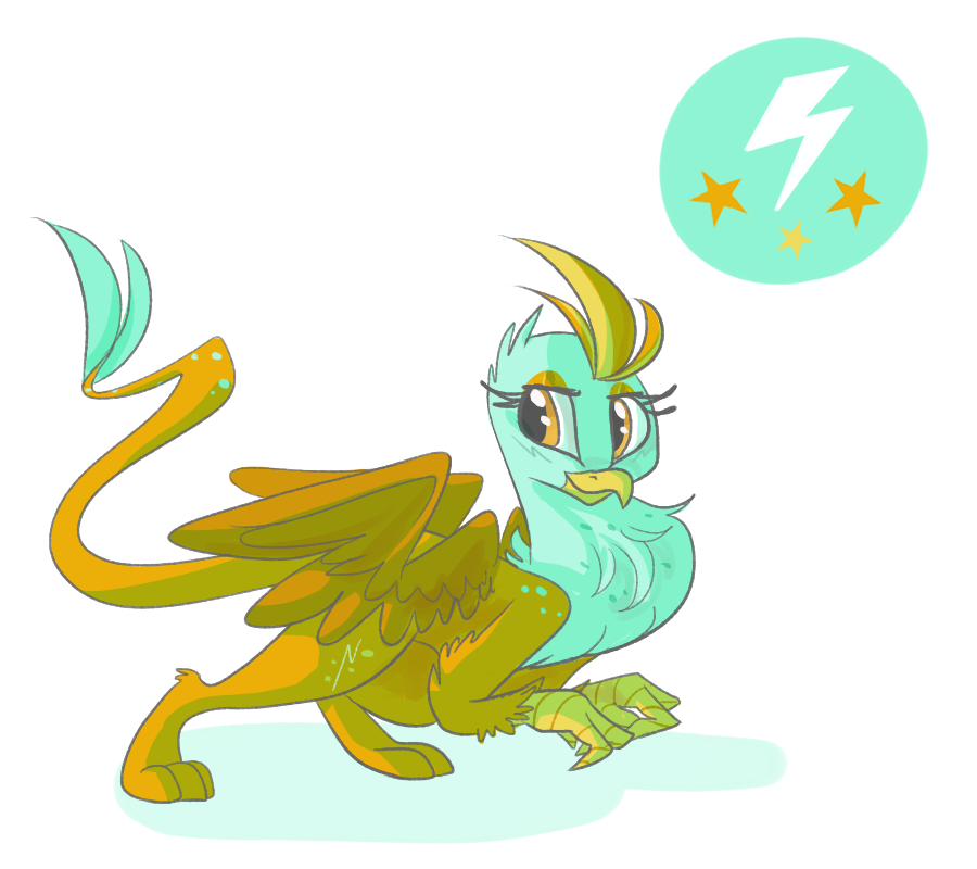 #1075462 - safe, artist:ponygoggles, lightning dust, griffon, g4, chest ...