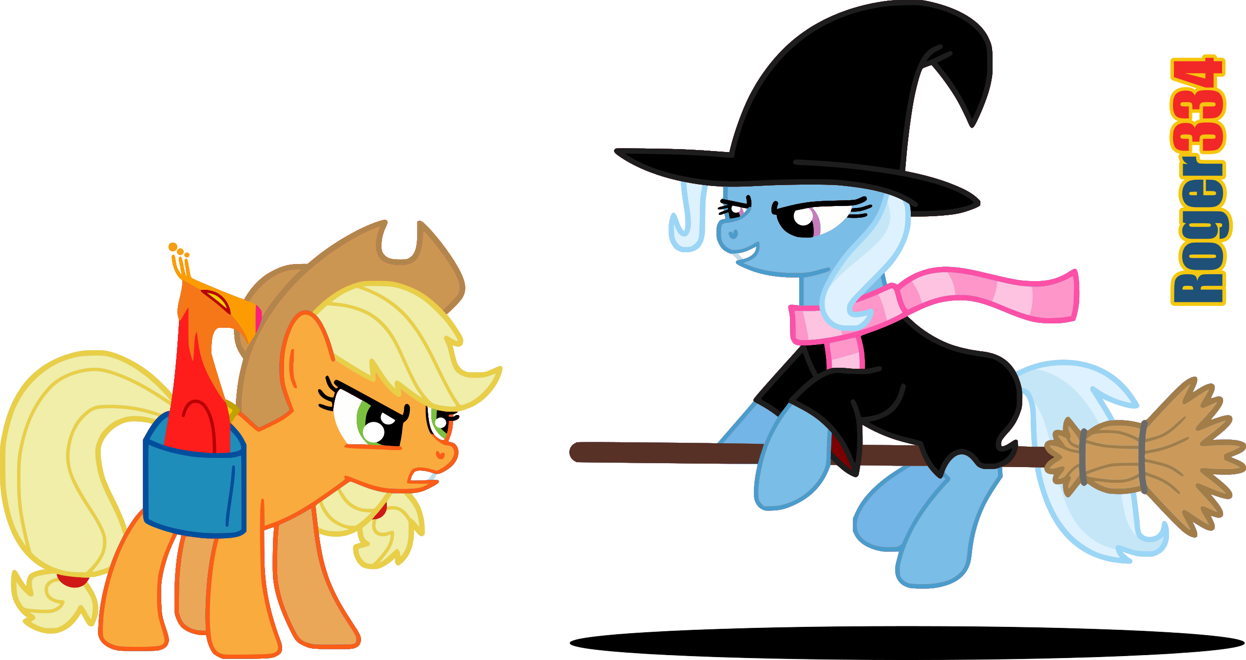 #1062473 - safe, artist:roger334, applejack, philomena, trixie, phoenix ...