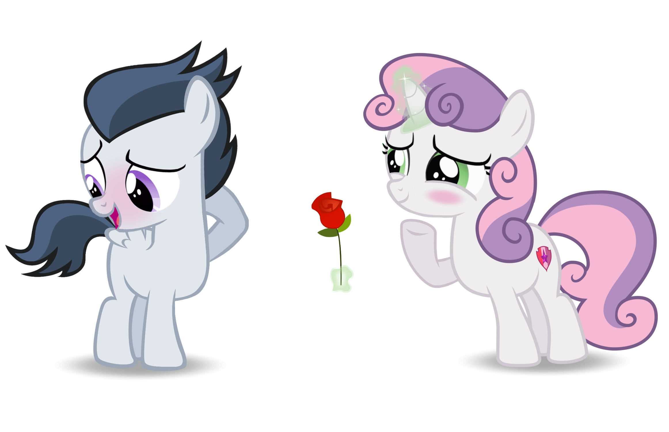 #1271558 - safe, artist:lunaticdawn, rumble, sweetie belle, blushing ...