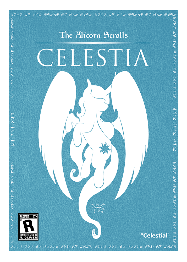 #1303462 - safe, artist:midnightsix3, princess celestia, box art ...