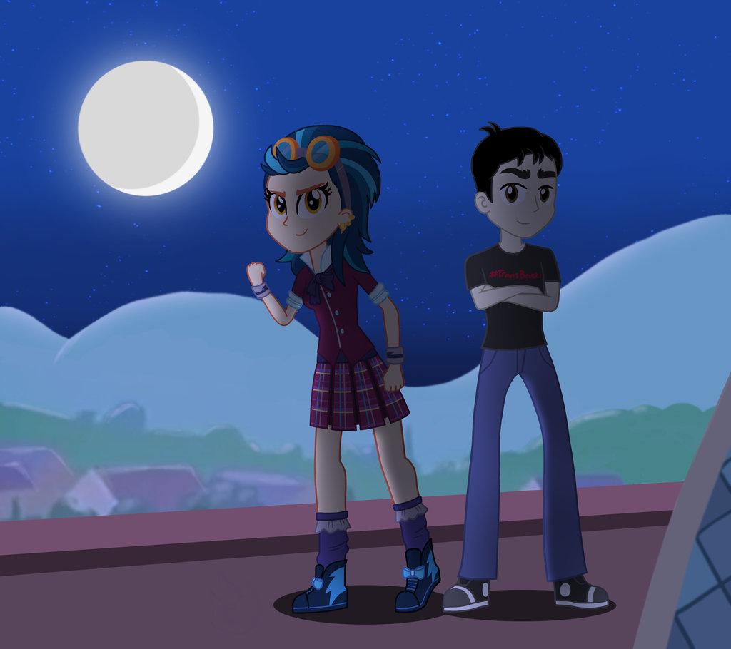 #1305595 - safe, artist:drawingaccount, indigo zap, oc, equestria girls ...