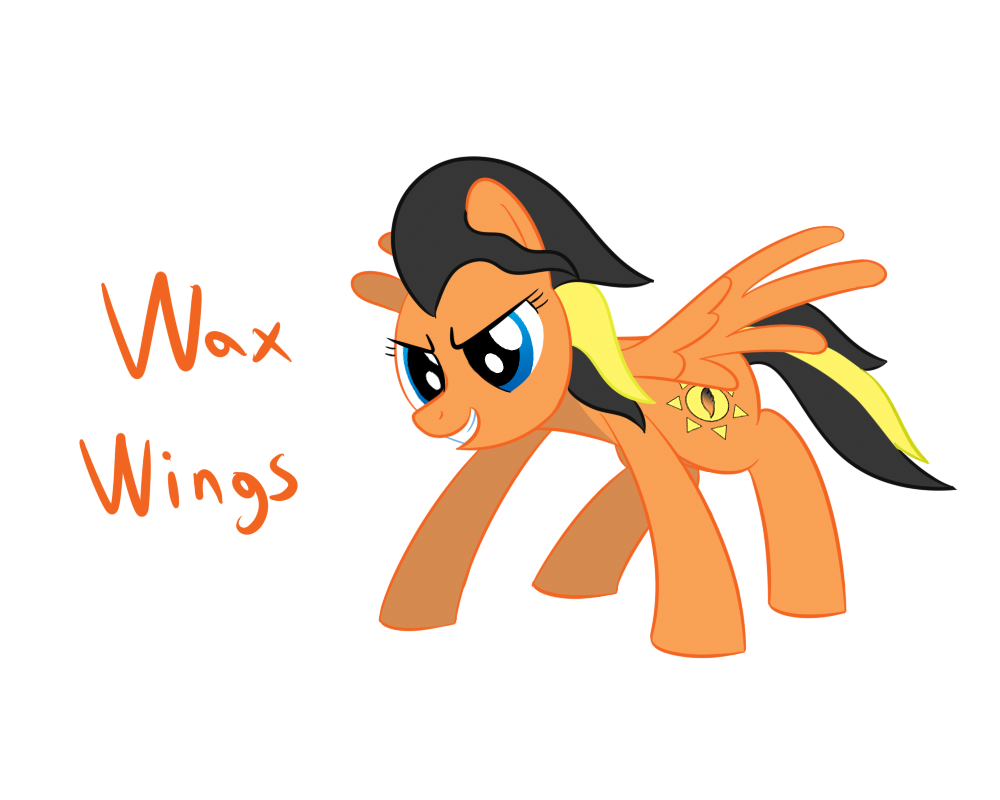 #1288971 - safe, artist:mightyshockwave, oc, oc only, oc:wax wings, pegasus, pony, fanfic:three ...