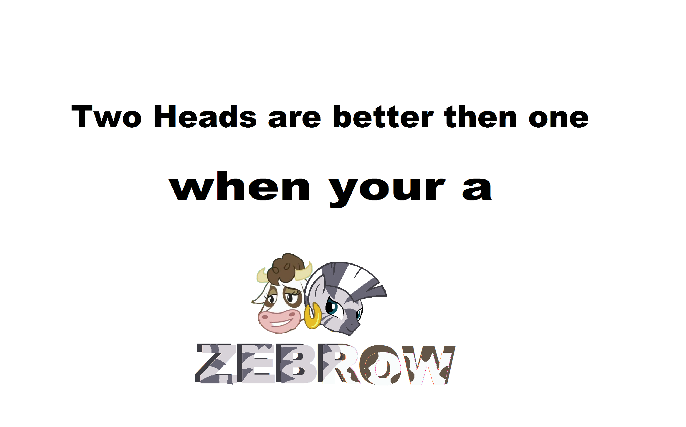 #1307834 - safe, daisy jo, zecora, cow, zebra, g4, conjoined, duo, duo ...