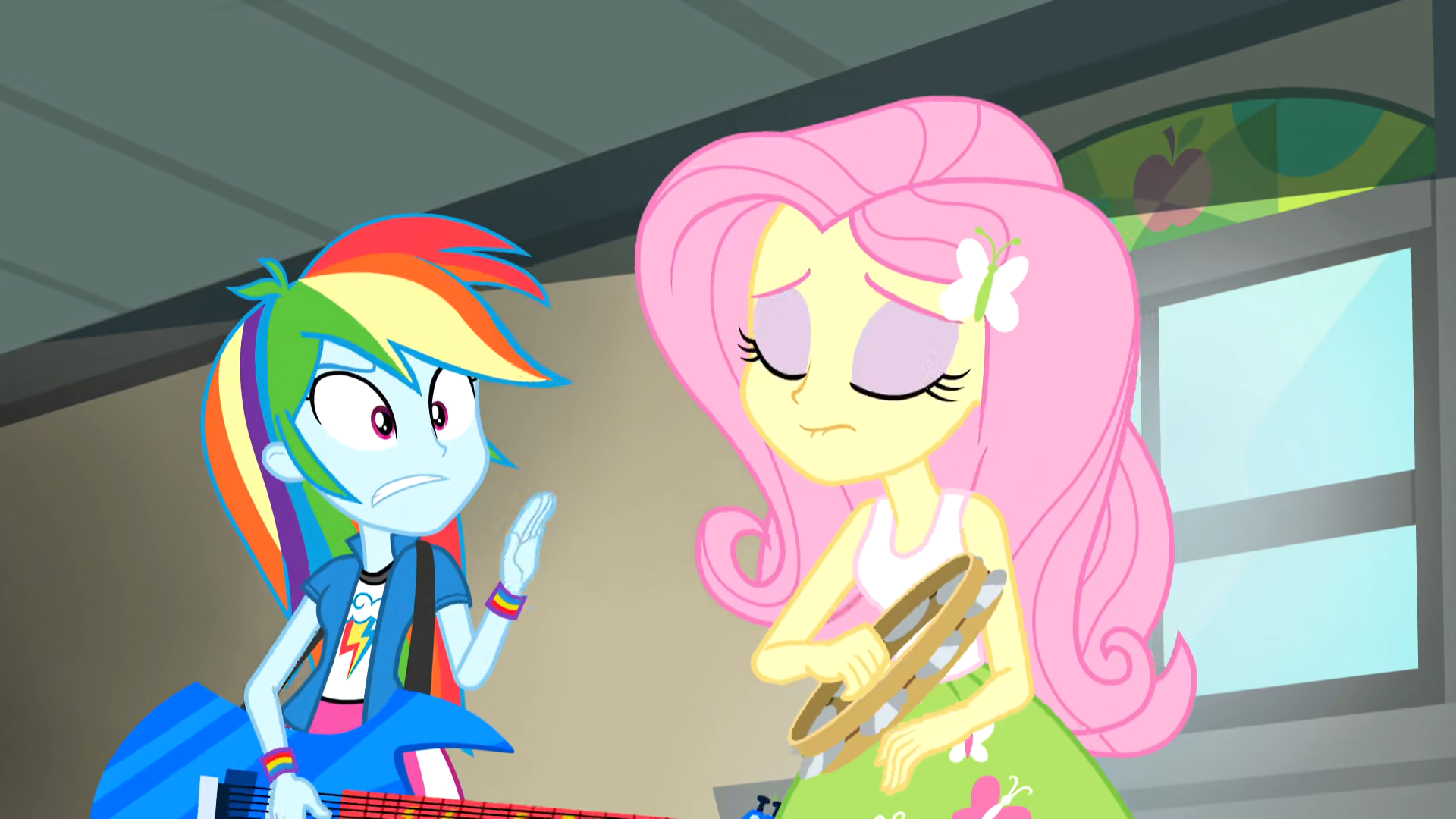 #1317171 - safe, screencap, fluttershy, rainbow dash, equestria girls ...