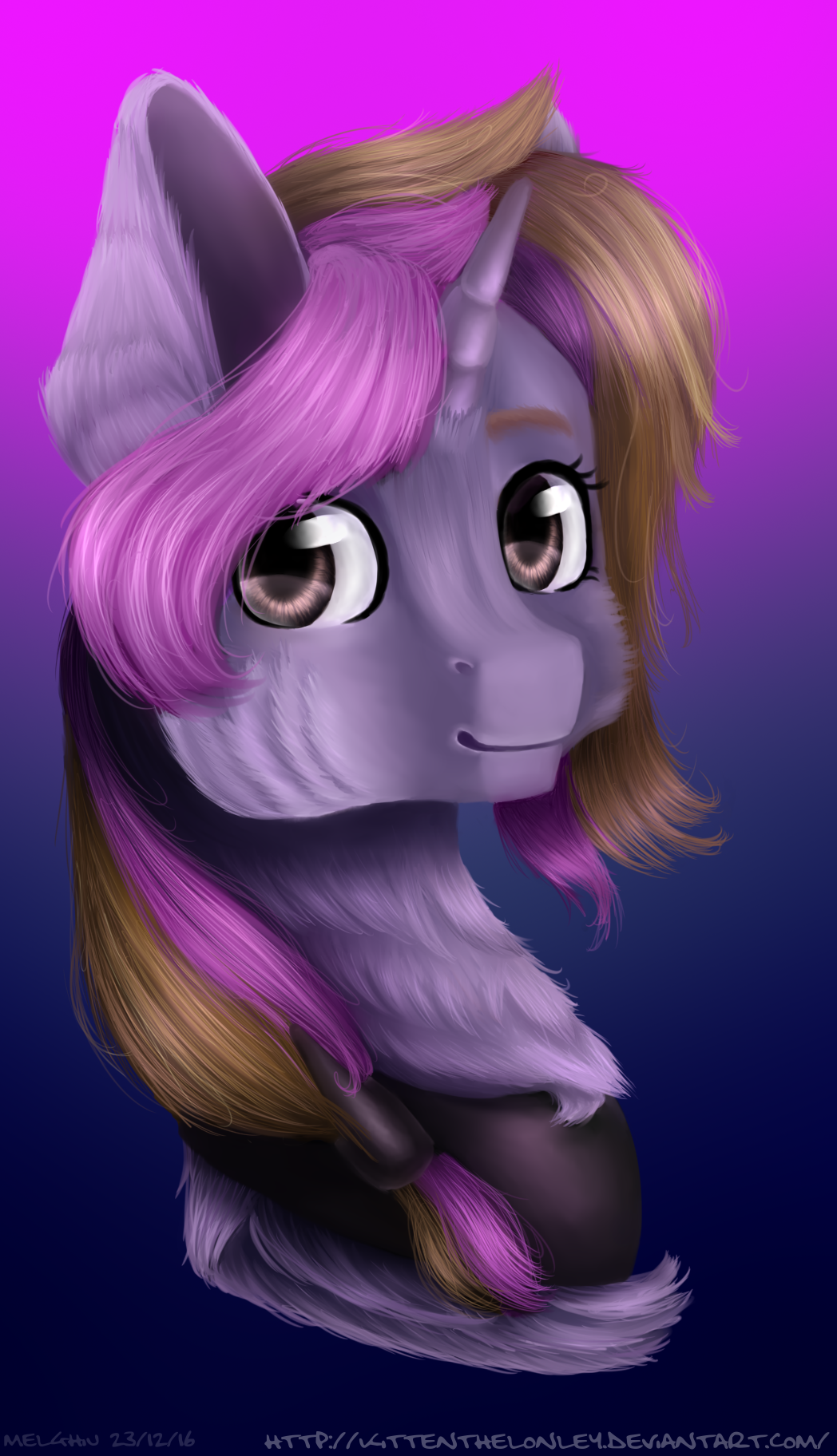 #1323590 - artist:kittenthelonley, bust, female, fluffy, mare, oc, oc ...