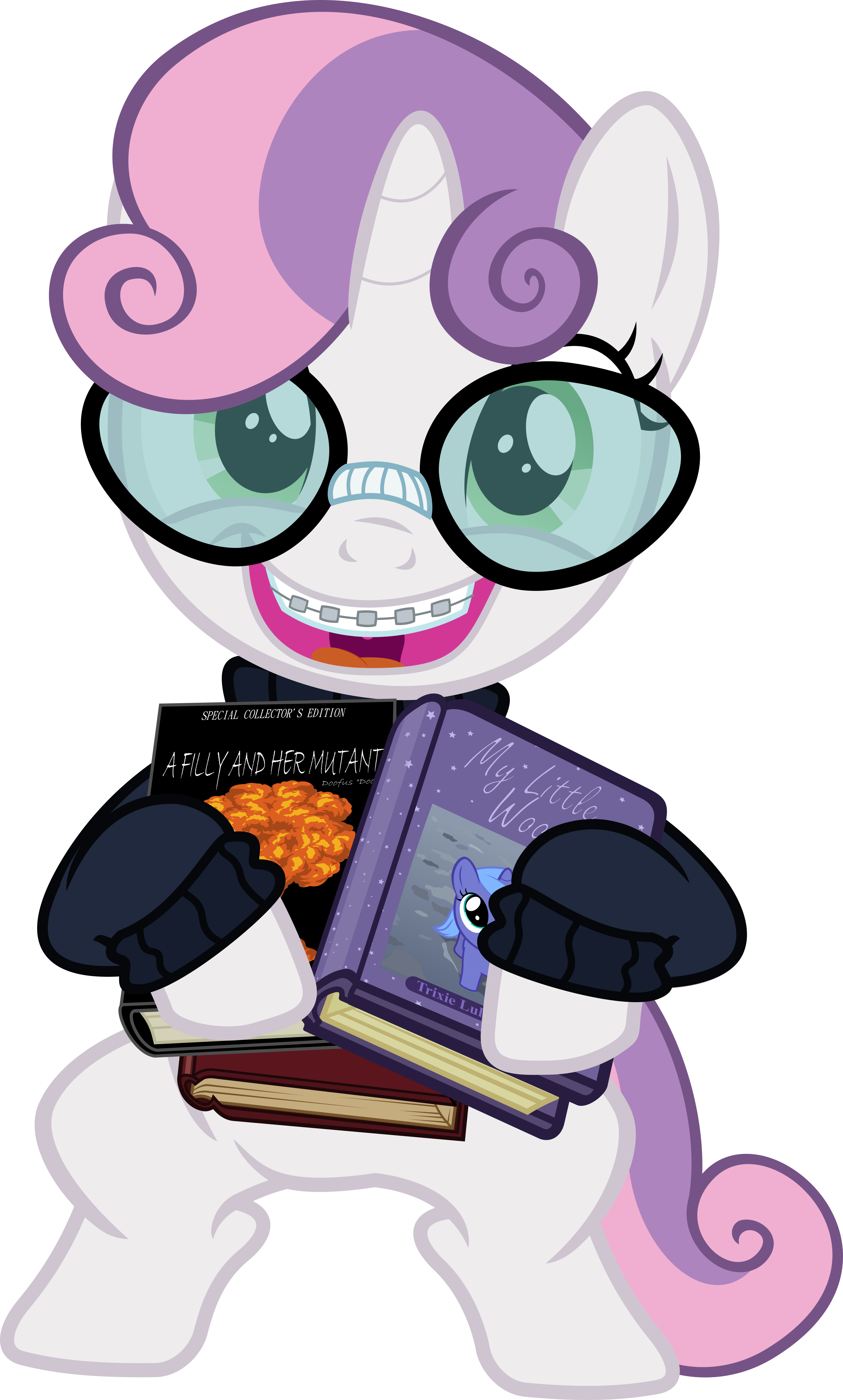 #1089951 - adorkable, artist:magister39, book, bookworm, braces ...