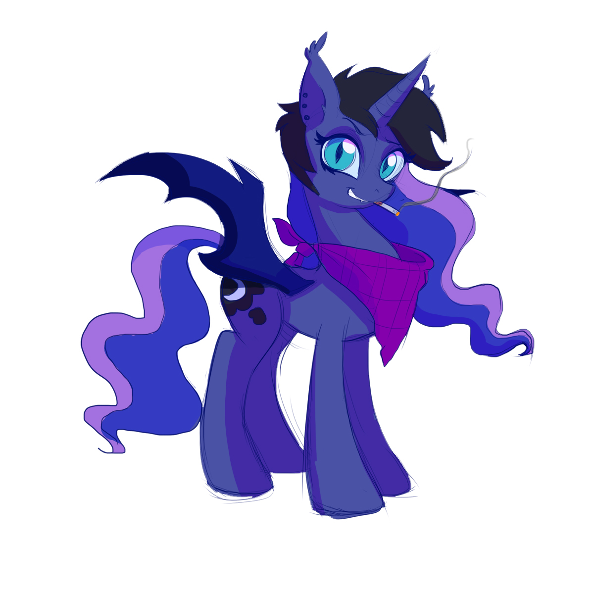 #1091377 - safe, artist:jokerpony, princess luna, bat pony, pony, ask ...