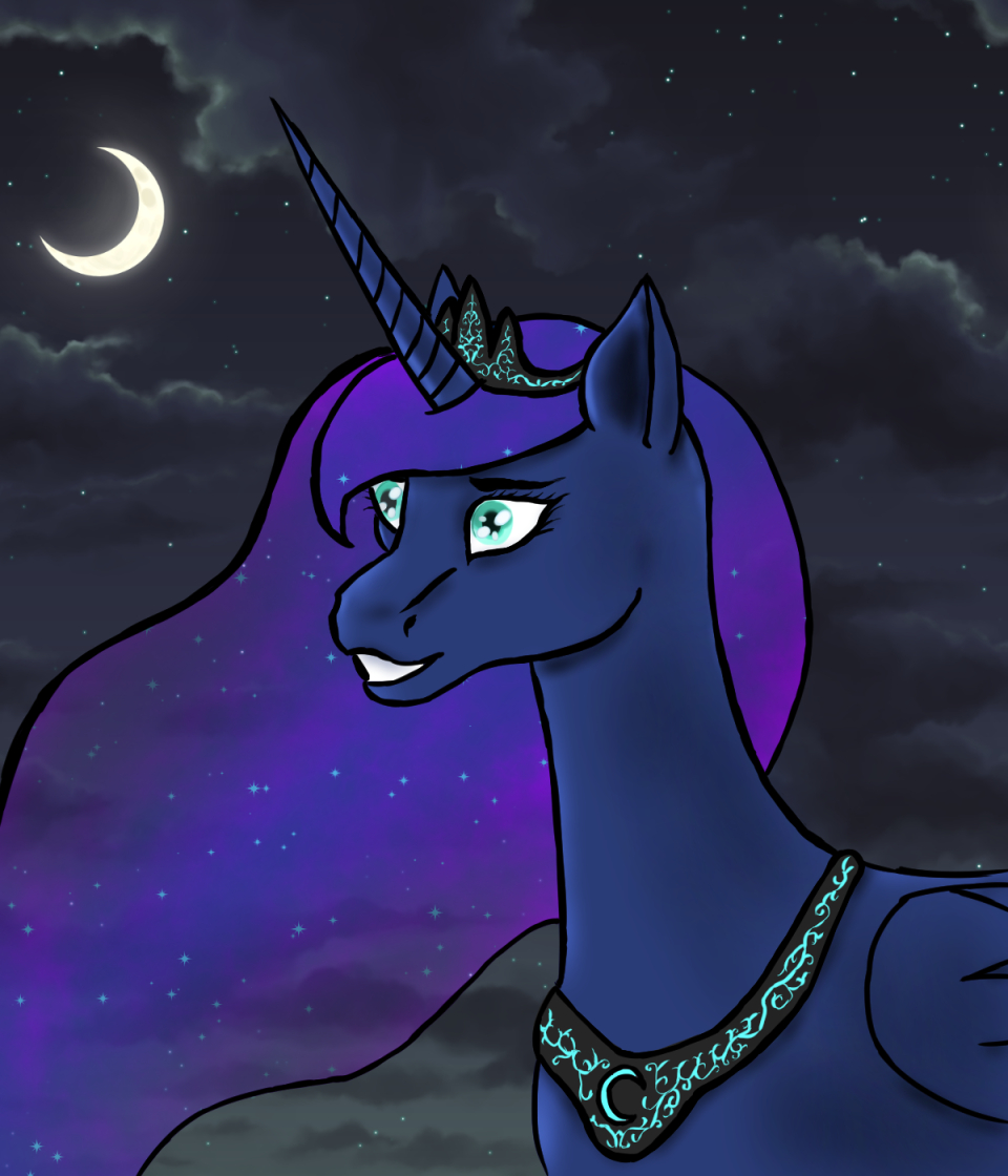 #1078666 - artist needed, safe, princess luna, female, portrait, solo ...