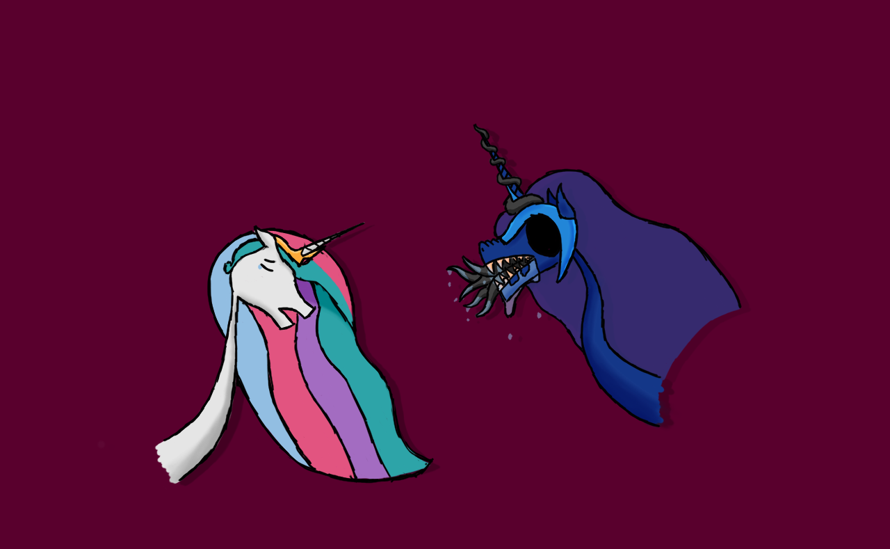 #1095328 - semi-grimdark, artist:the claud, nightmare moon, princess ...