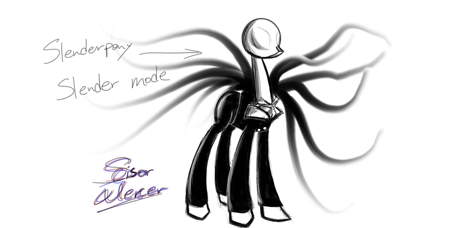 #1120757 - safe, artist:scissormercer, pony, creepypasta, slenderman ...