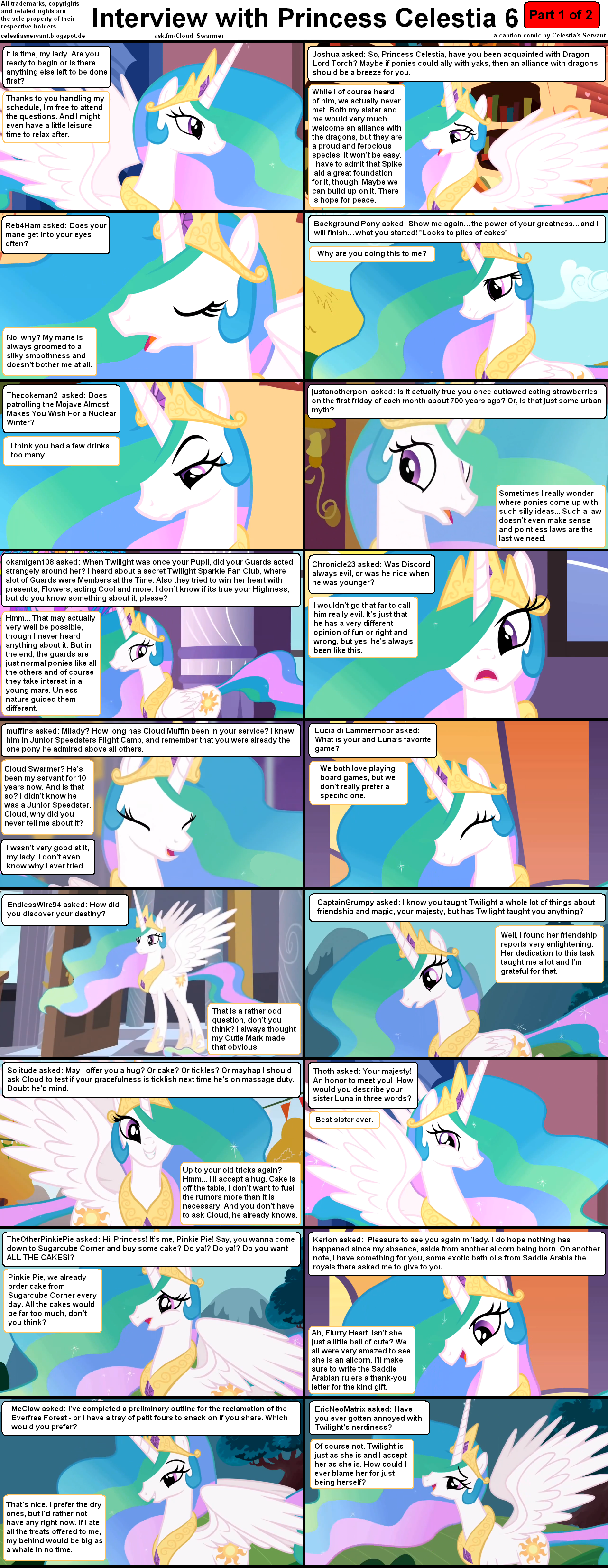 1135410 Safe Princess Celestia Comiccelestias Servant Interview G4 Canterlot Caption