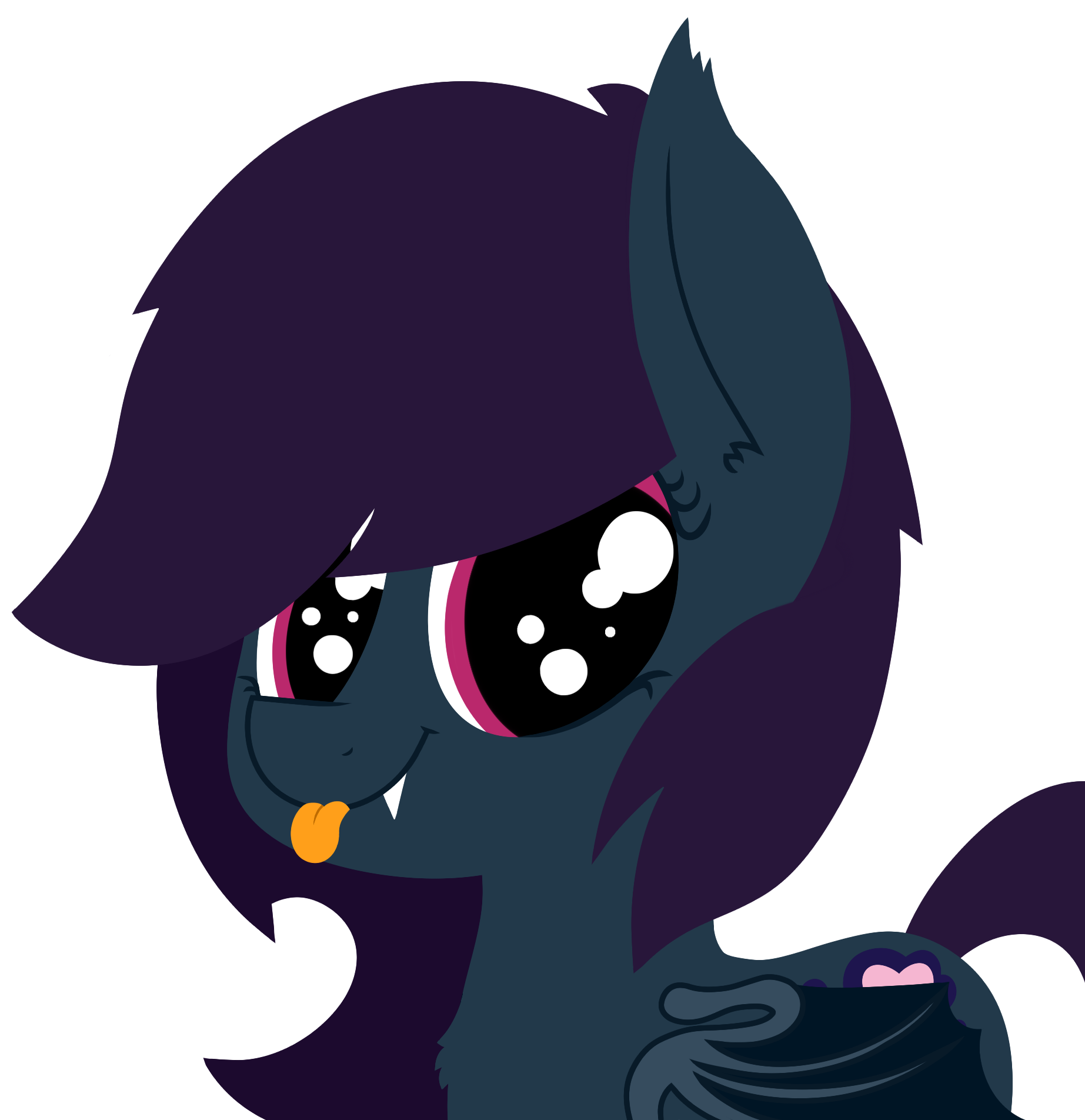 #1140541 - safe, artist:pink-dooples, oc, oc only, oc:nightshade, bat pony, pony, cute, solo ...