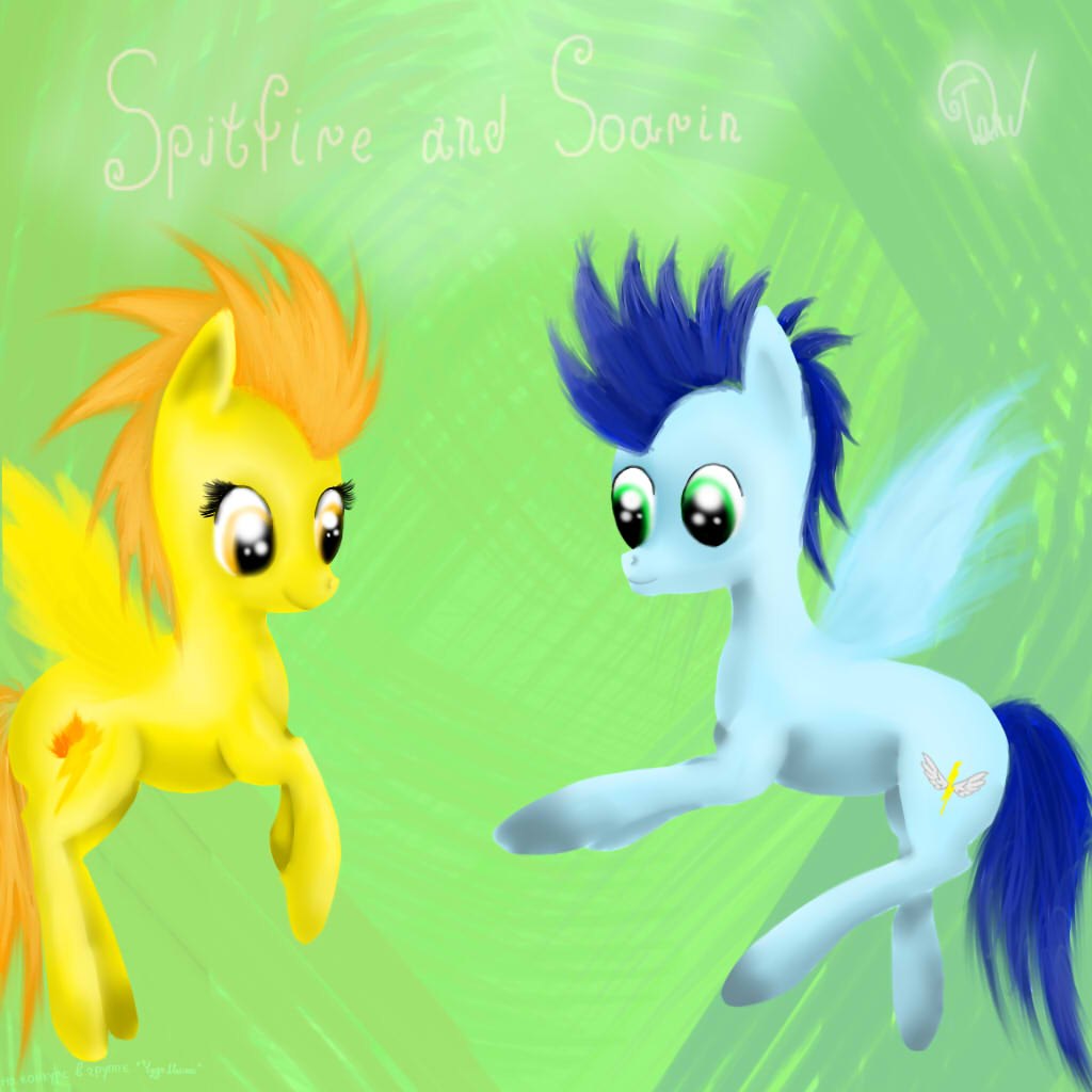 #1178804 - safe, soarin', spitfire, pony, female, male, old cutie mark ...