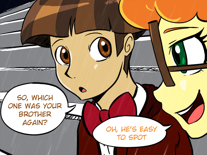 #1183111 - safe, artist:chiibe, scribble dee, wiz kid, equestria girls, background human ...