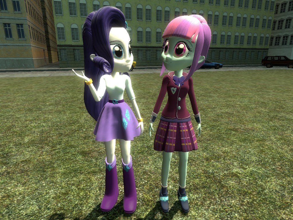 #1183915 - safe, artist:sonic5421, rarity, sunny flare, equestria girls ...