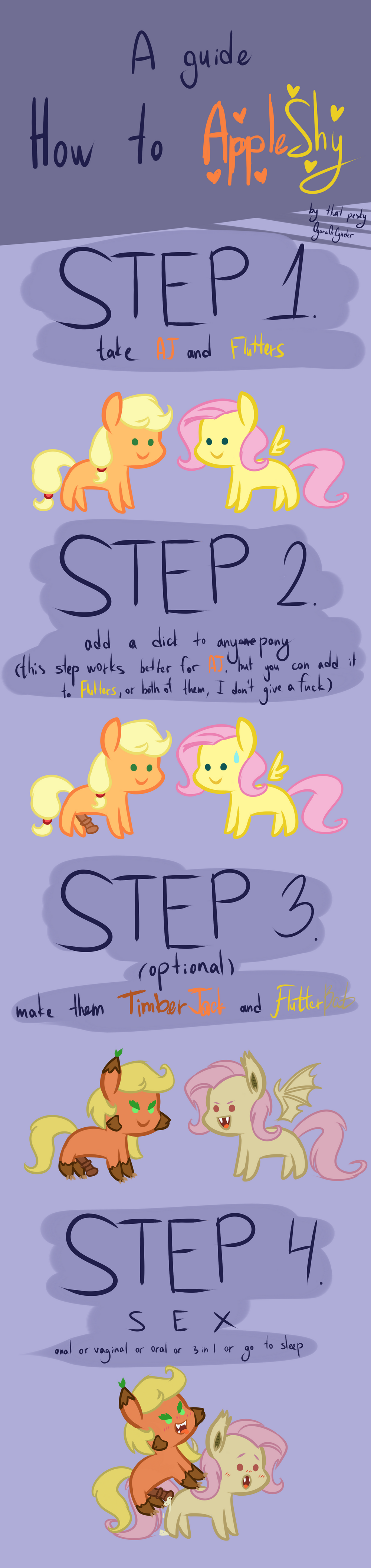 #1191725 - explicit, artist:ogaraorcynder, applejack, fluttershy, bat ...