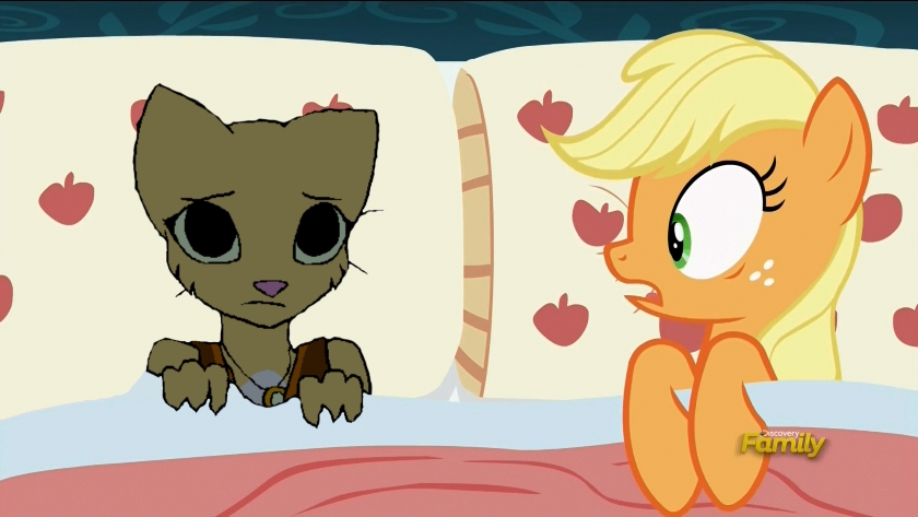 #1225543 - safe, edit, edited screencap, screencap, applejack, 28 pranks later, applejack's bed ...