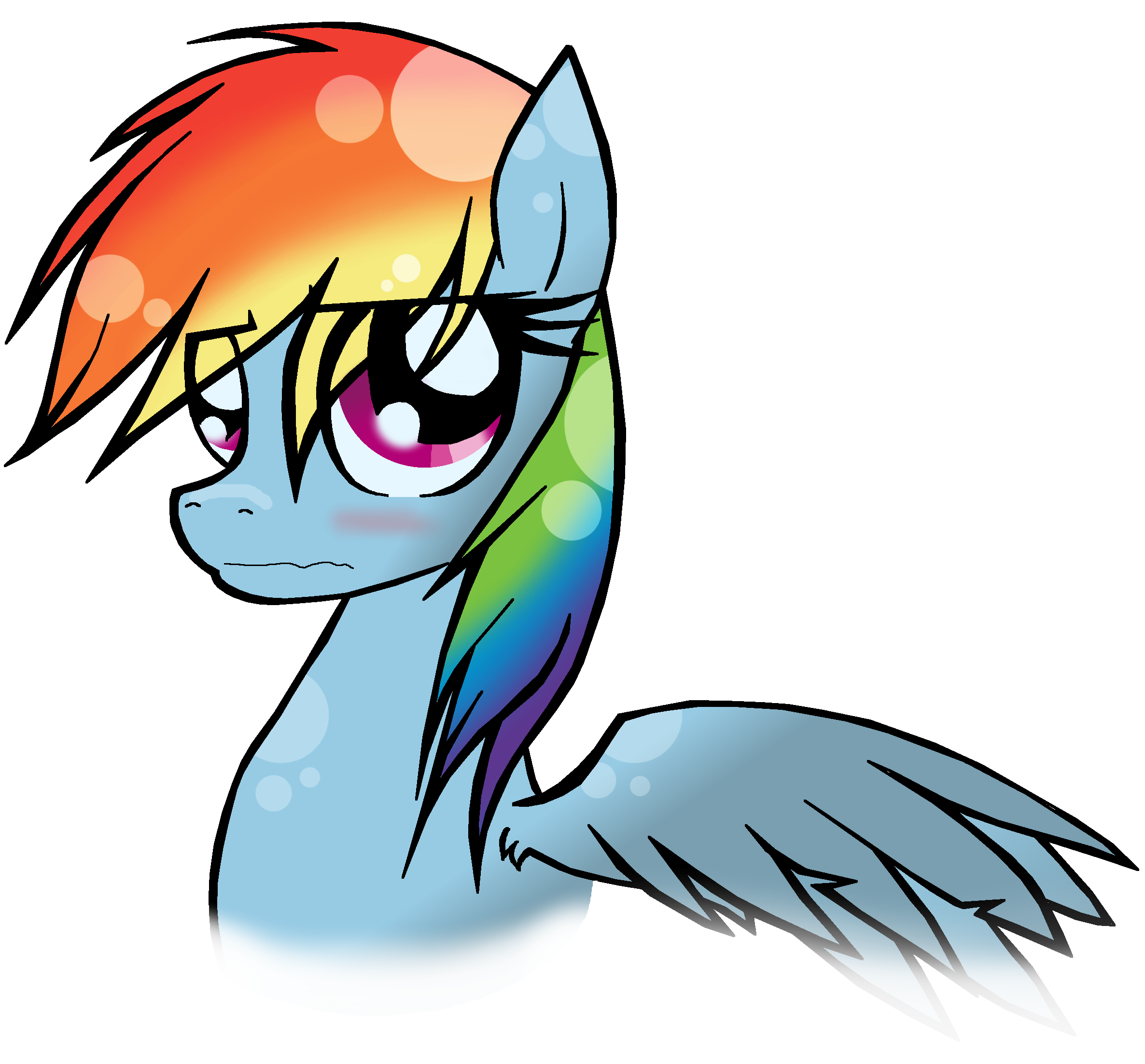 #1228580 - safe, artist:gerardwei, rainbow dash, blushing, embarrassed, female, solo - Derpibooru