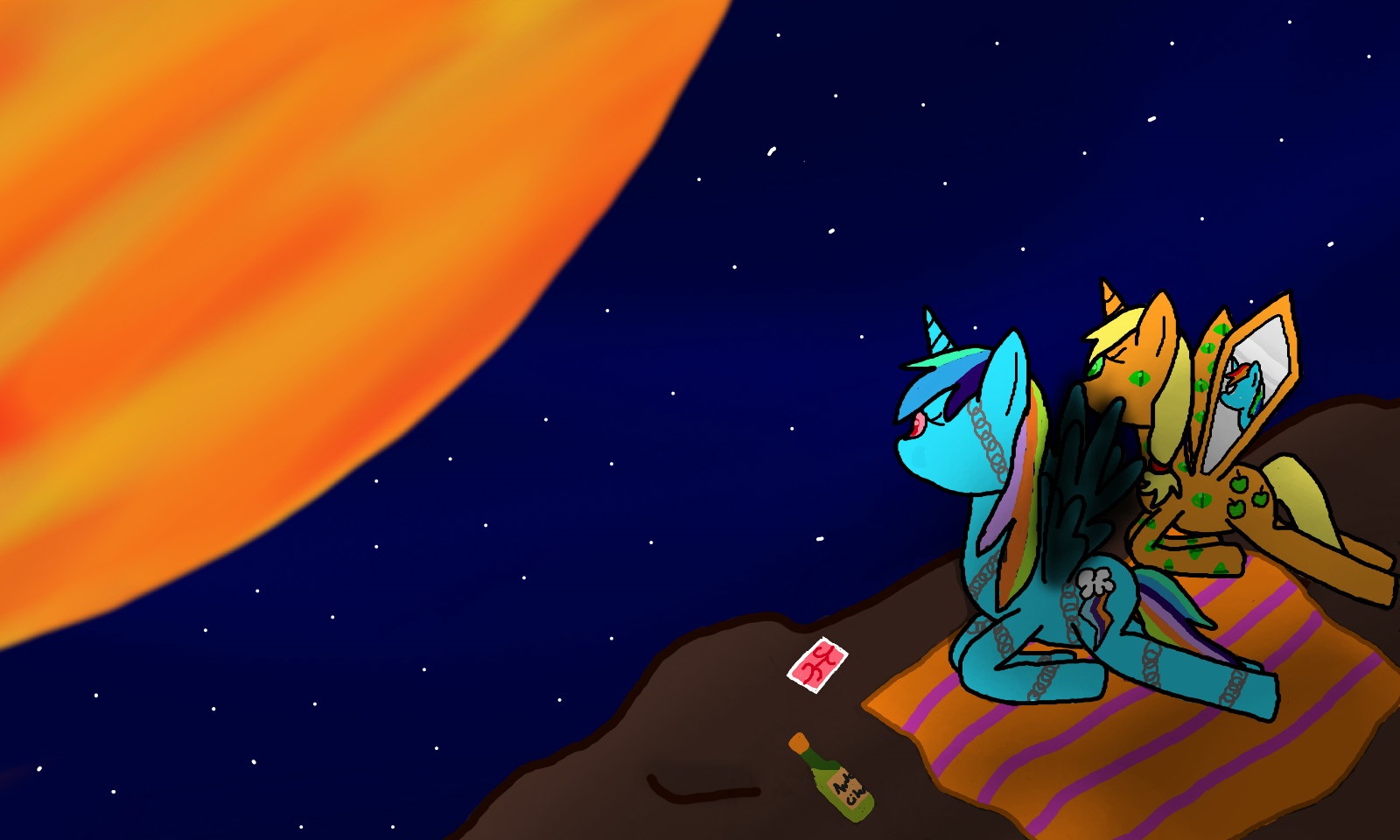 #1237928 - grimdark, artist:ekdeans, applejack, rainbow dash, nightmare ...