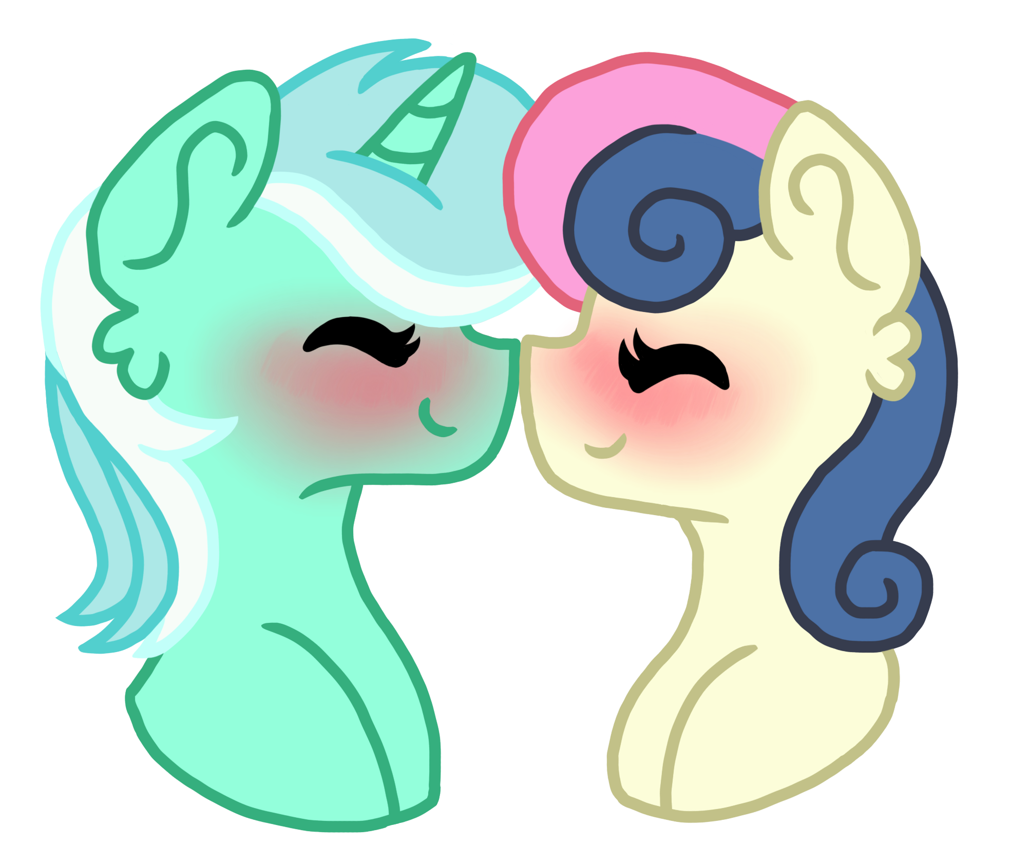 #1238118 - safe, artist:ivybrush, bon bon, lyra heartstrings, sweetie ...