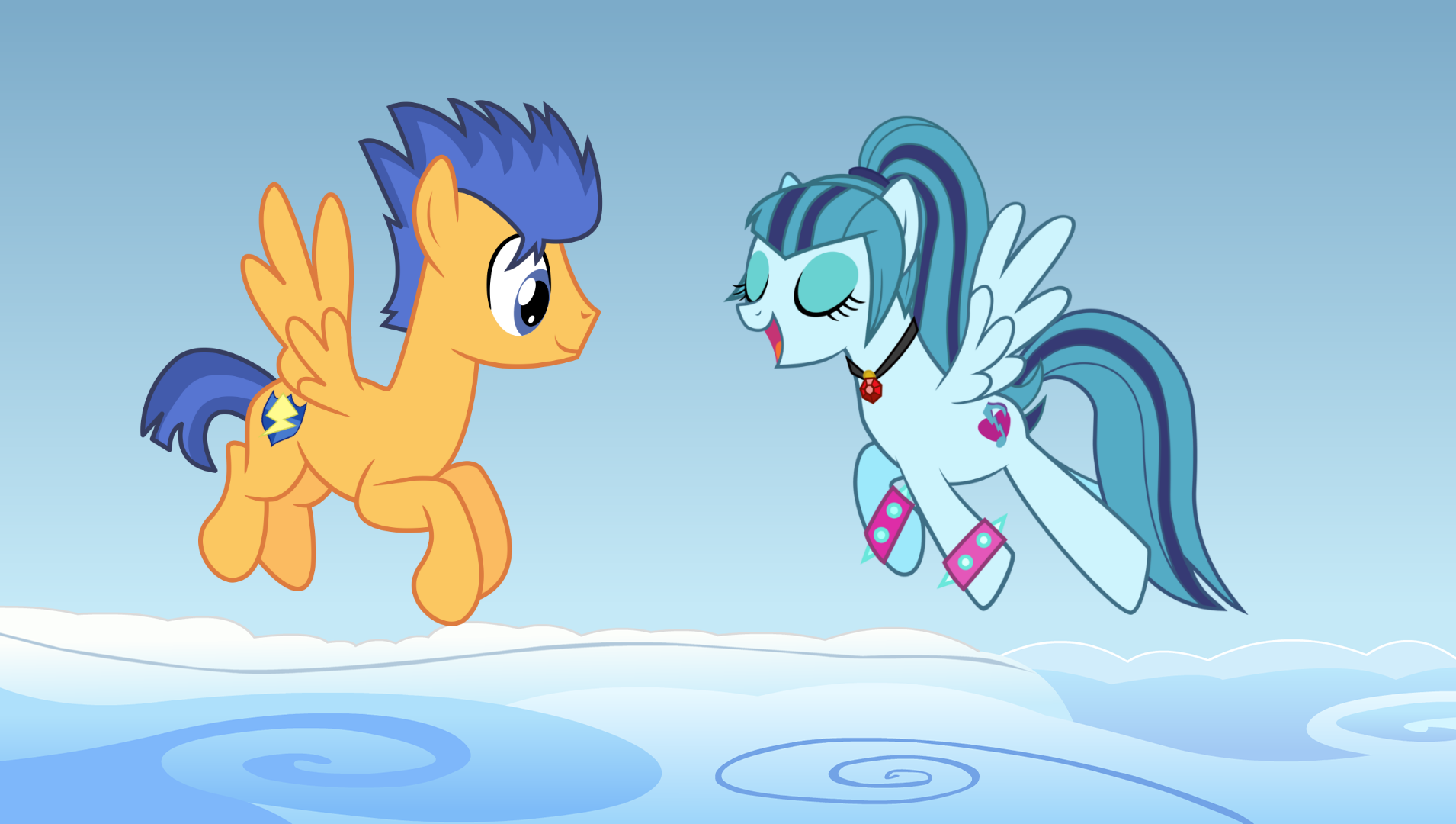 #1248810 - safe, artist:themexicanpunisher, flash sentry, sonata dusk ...