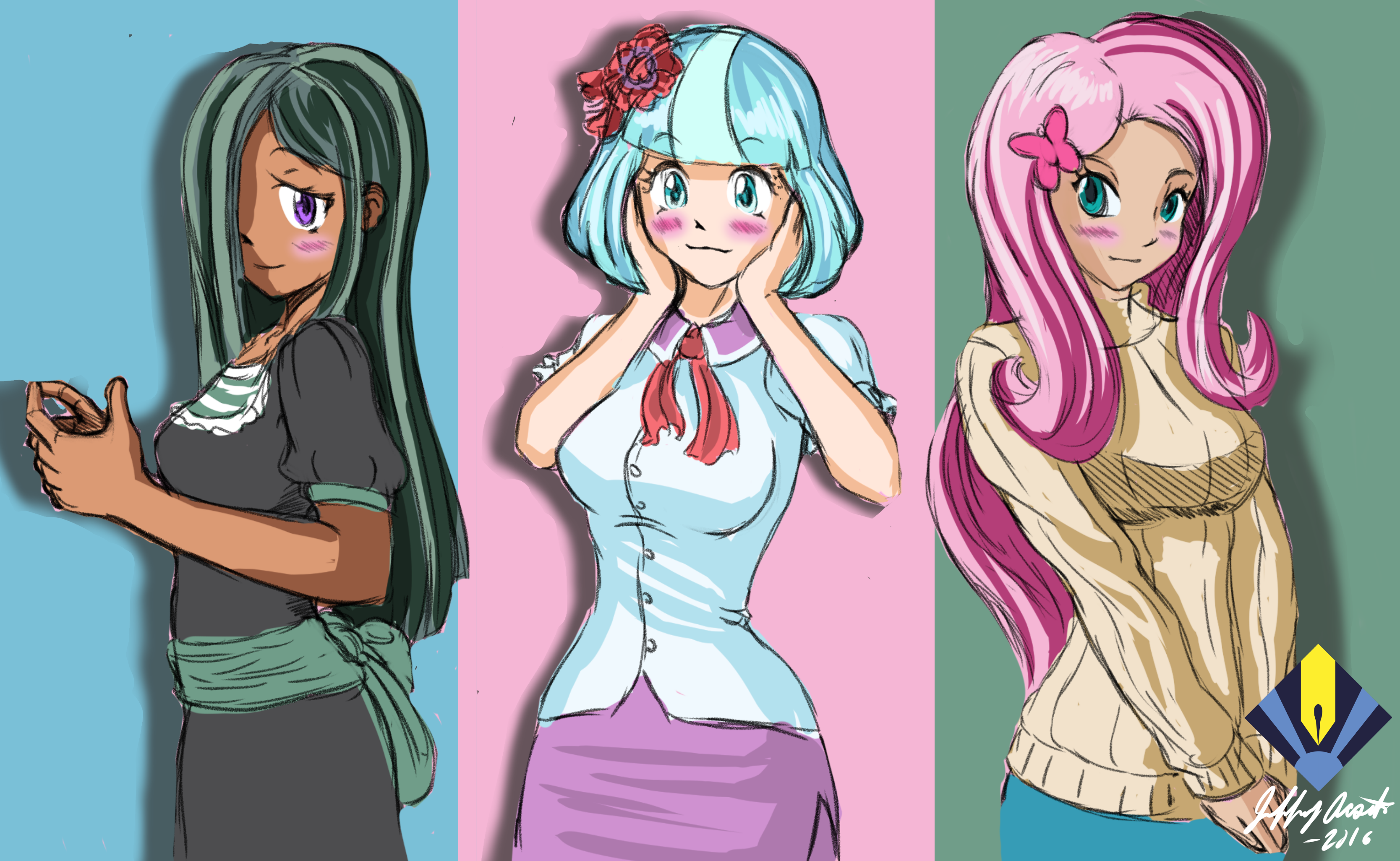#1253376 - artist:penspark, blushing, breasts, busty coco pommel, busty ...