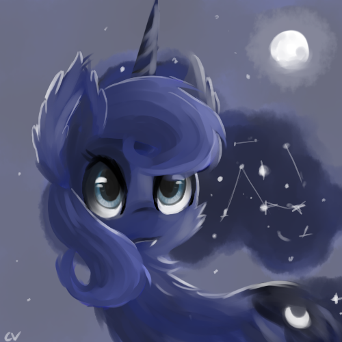 #1240904 - safe, artist:cerebralvapor, princess luna, g4, fangs, female ...