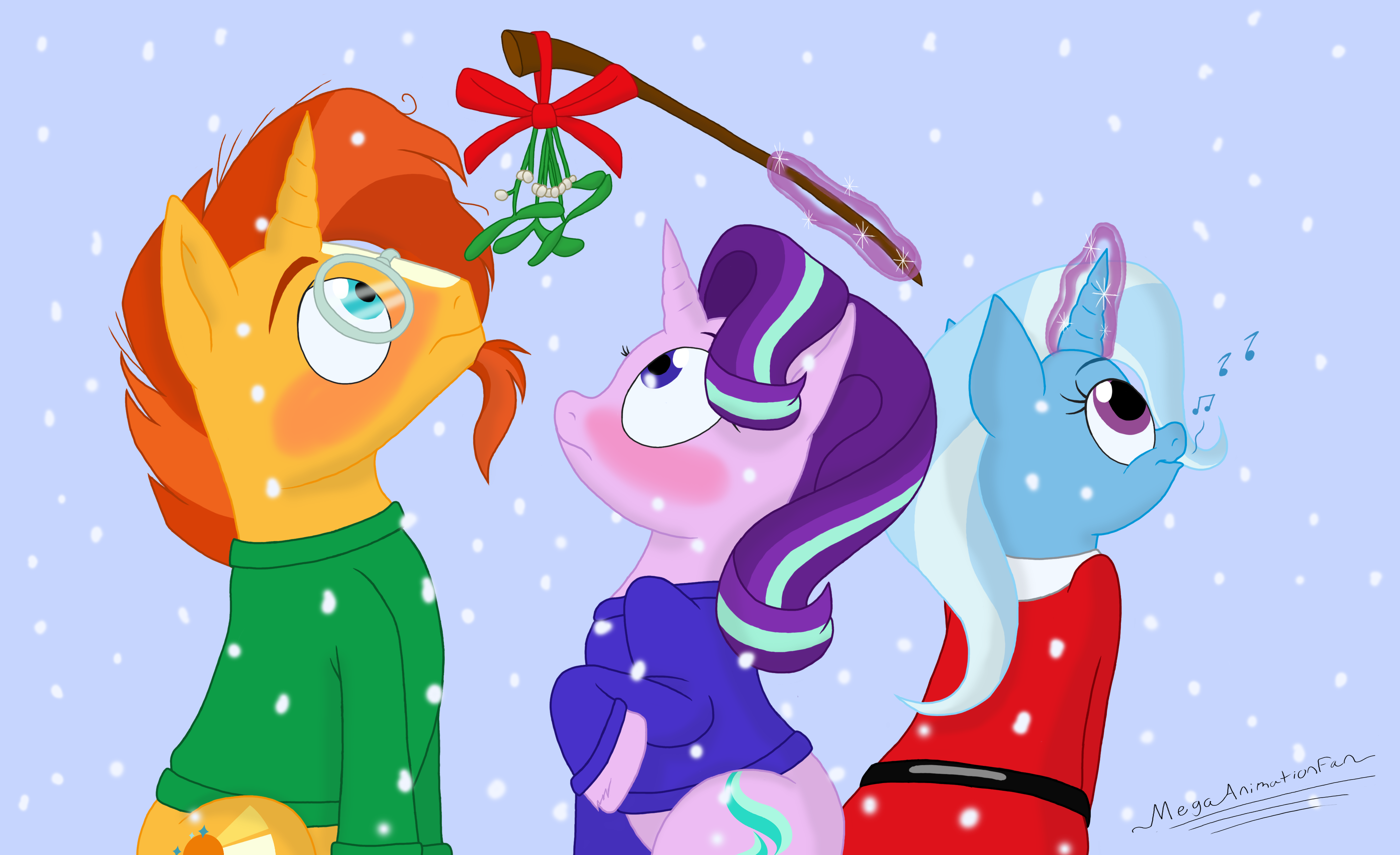 #1329504 - safe, artist:megaanimationfan, starlight glimmer, sunburst ...