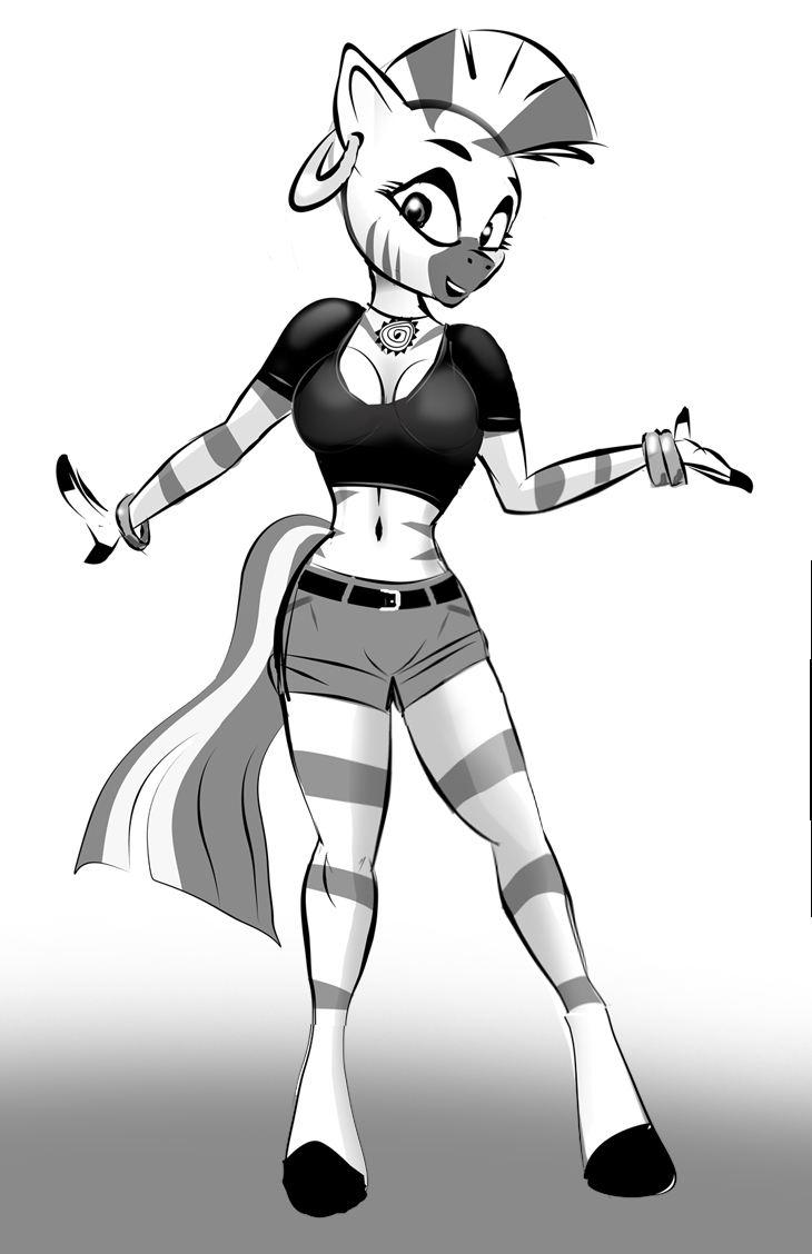 1341187 Suggestive Artistltrm35a2 Zecora Zebra Anthro Unguligrade Anthro Belly Button