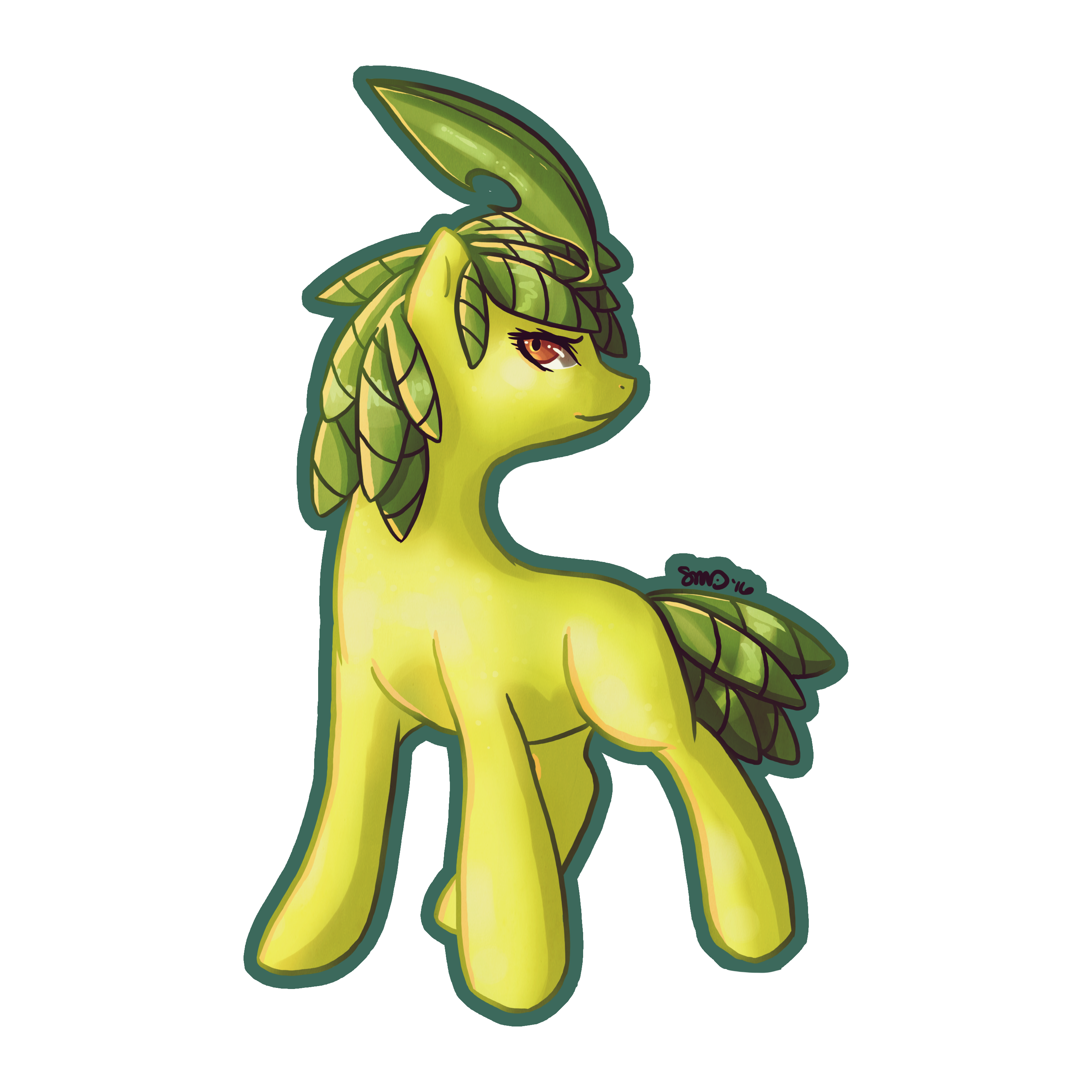 #1348108 - safe, artist:bean-sprouts, bayleef, crossover, pokémon ...