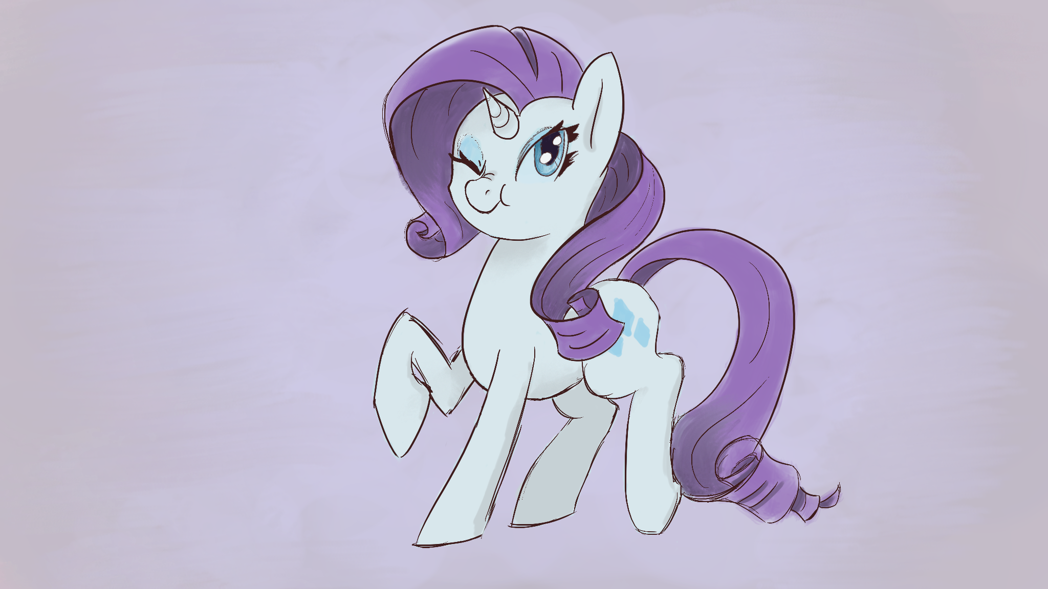 #1557277 - safe, artist:doogong1688, rarity, pony, g4, female, one eye ...