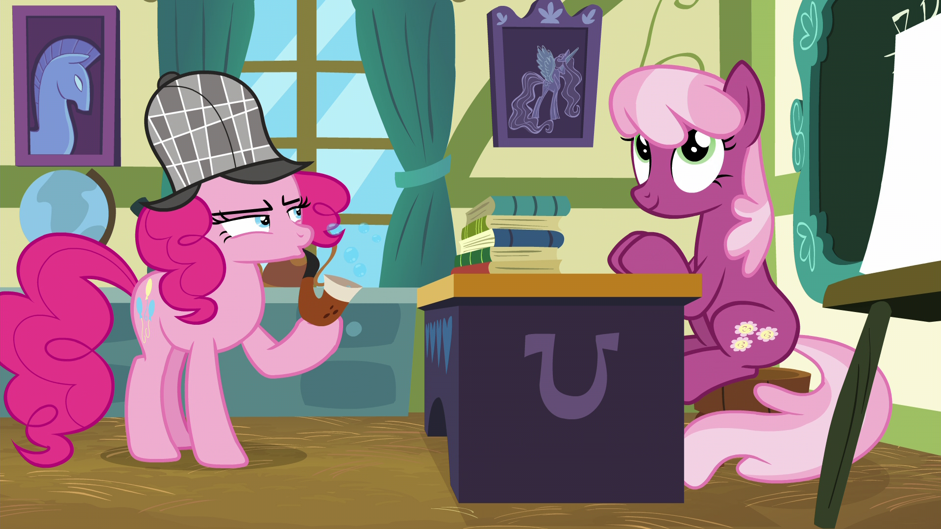 #1561086 - safe, screencap, cheerilee, pinkie pie, princess celestia ...