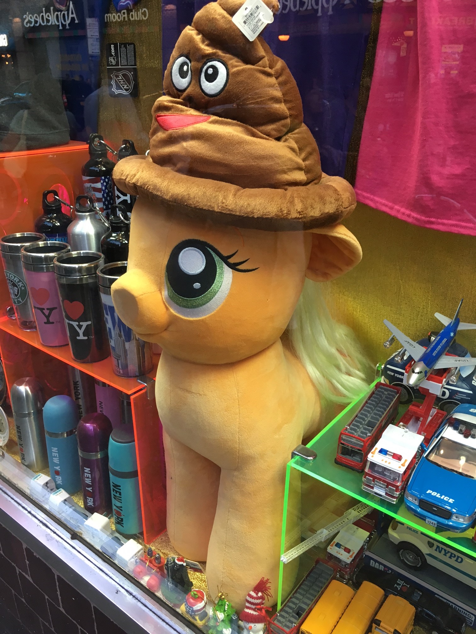 #1569146 - safe, applejack, hat, irl, photo, plushie, poop, poop emoji ...