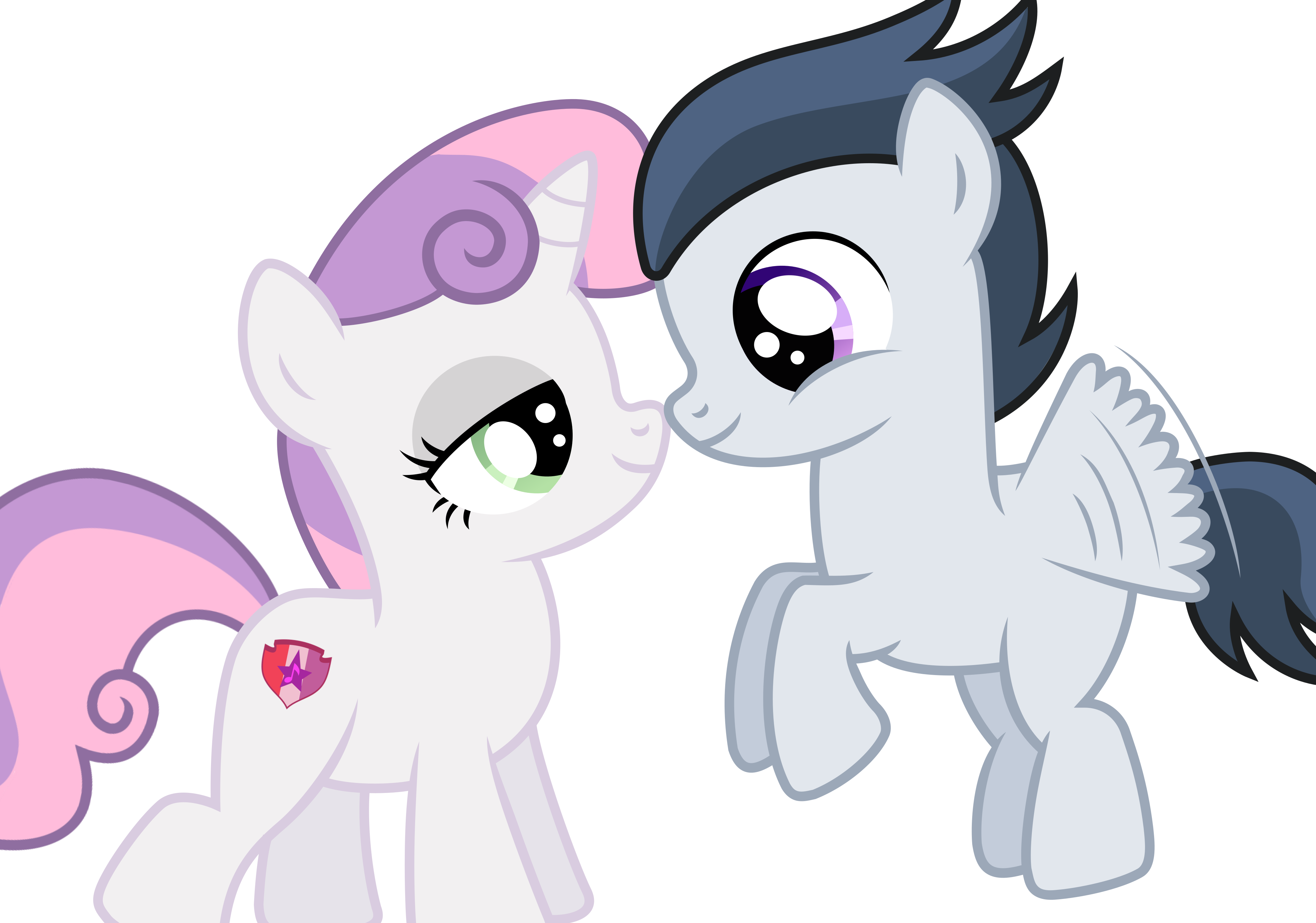 #1555203 - safe, artist:meandmyideas, rumble, sweetie belle, pegasus ...