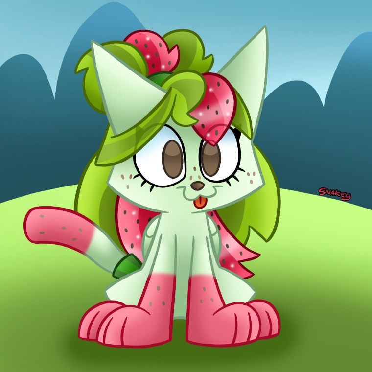 #1556041 - safe, artist:snakeythingy, oc, oc only, oc:watermelana, cat ...