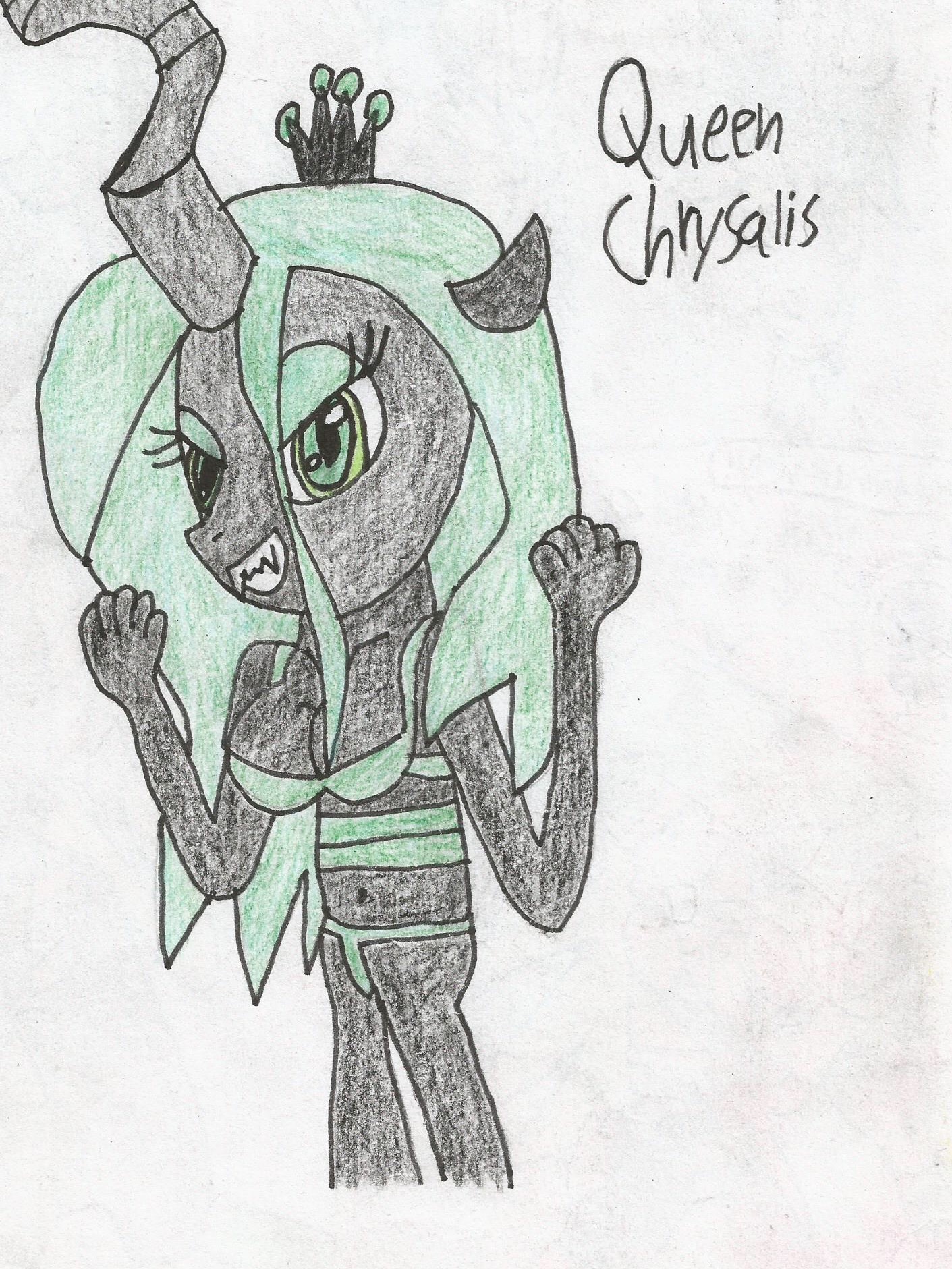 #1586338 - suggestive, artist:shawnventura, queen chrysalis, anthro, g4 ...