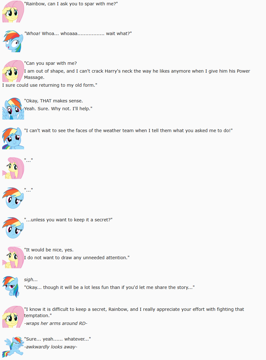 #1575989 - safe, artist:dziadek1990, fluttershy, harry, rainbow dash, conversation, dialogue ...