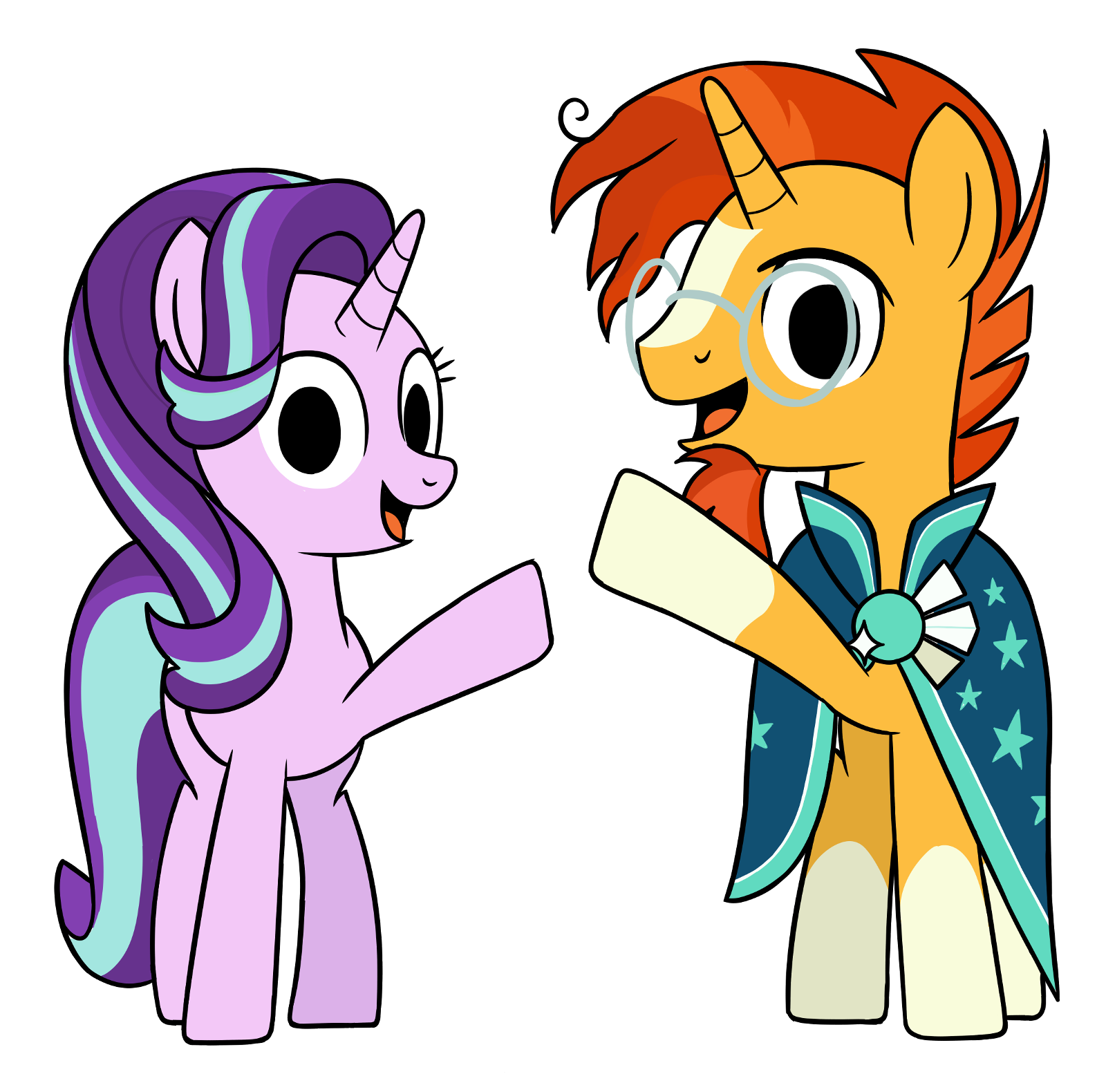 #1581256 - safe, artist:sazanamibd, starlight glimmer, sunburst, pony ...