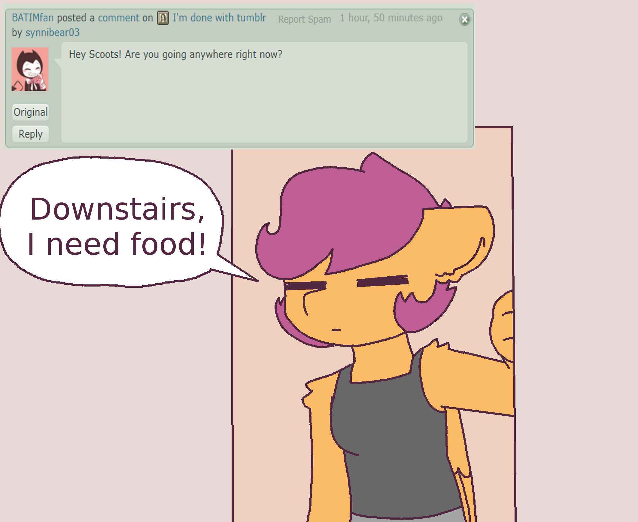 #1619499 - safe, artist:synnibear03, scootaloo, oc, oc:ponytale ...